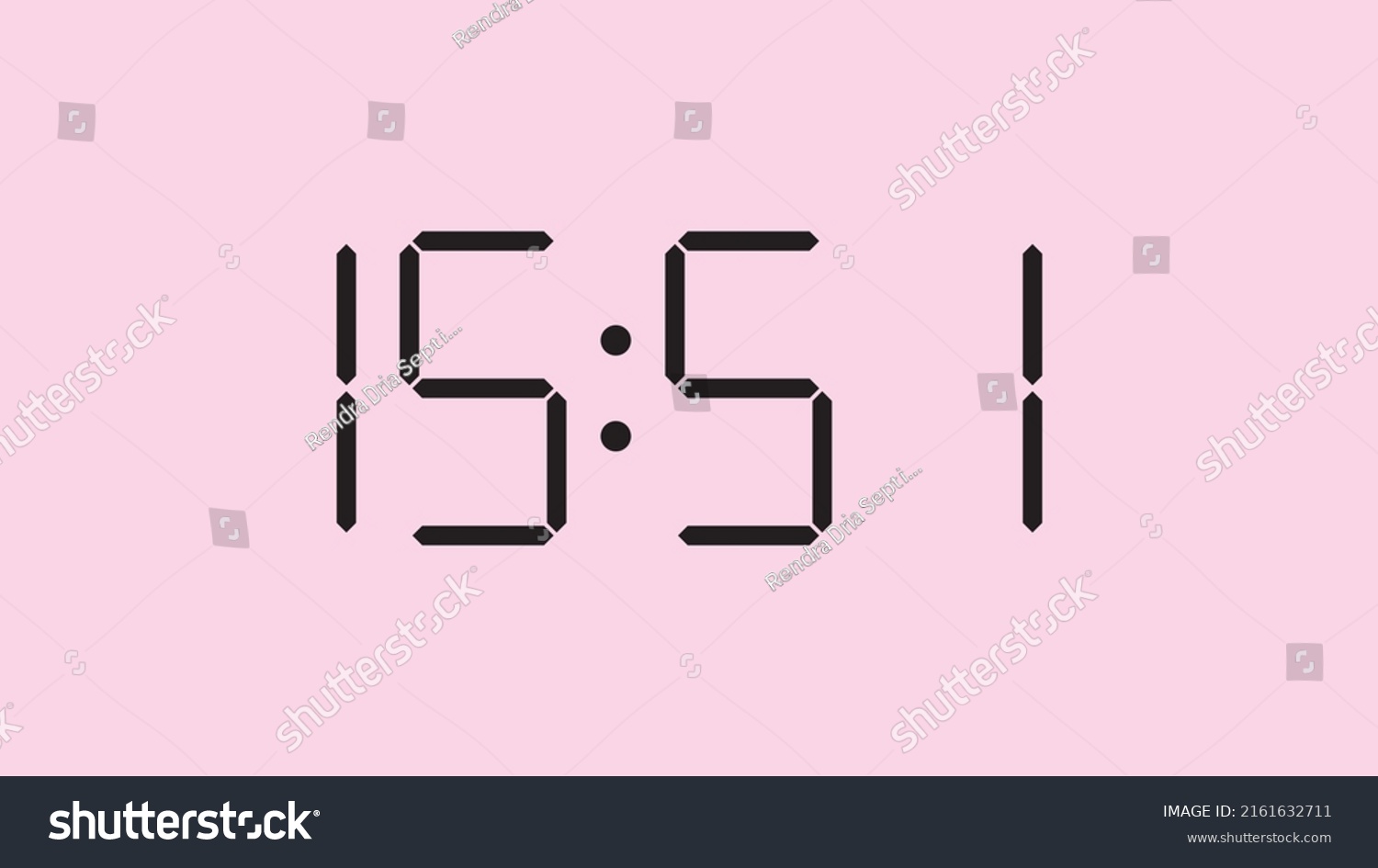 Digital Clock Close Displaying 1551 Oclock Stock Vector (Royalty Free ...
