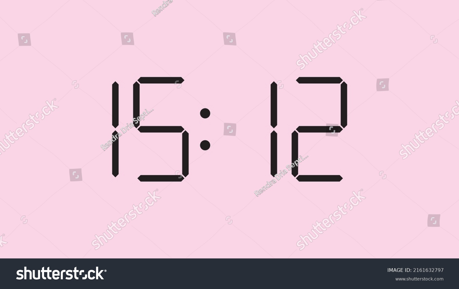 Digital Clock Close Displaying 1512 Oclock Stock Vector (Royalty Free ...