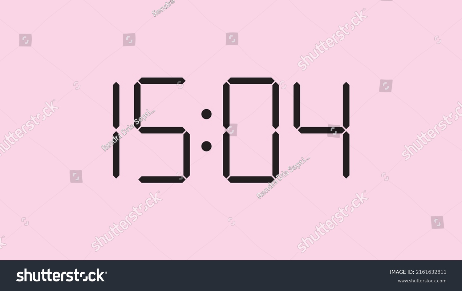 Digital Clock Close Displaying 1504 Oclock Stock Vector (Royalty Free ...