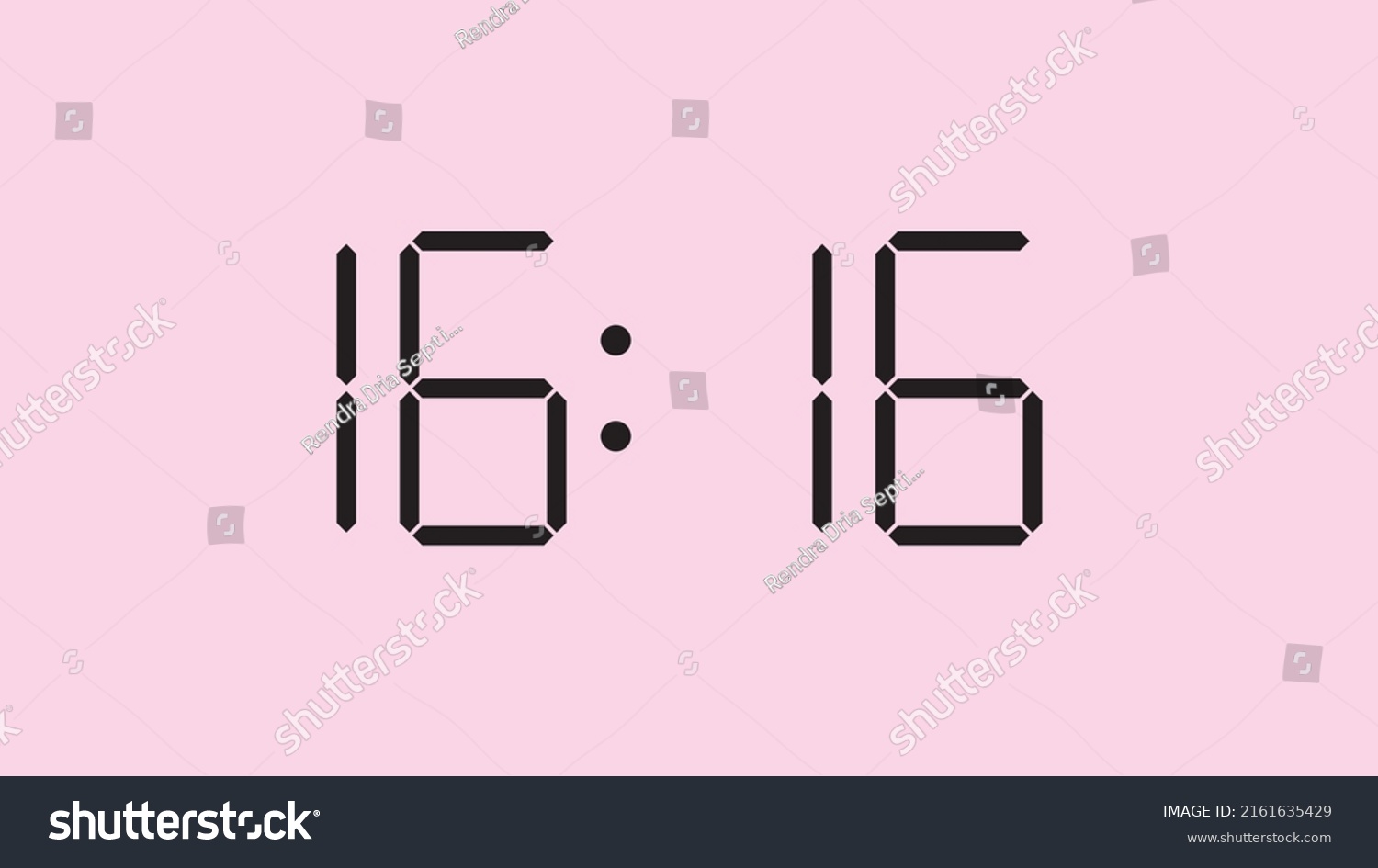 Digital Clock Close Displaying 1616 Oclock Stock Vector (Royalty Free ...