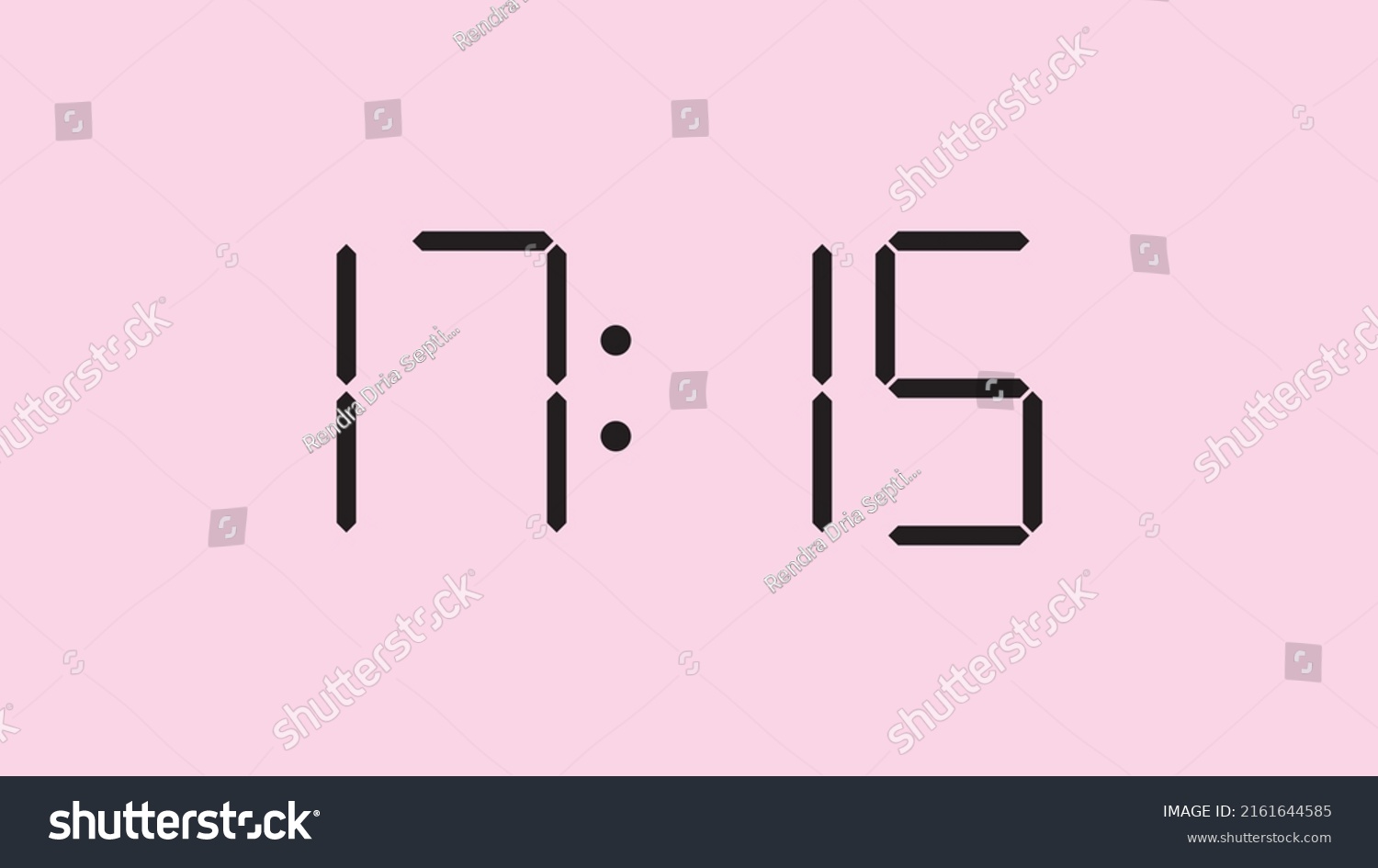 Digital Clock Close Displaying 1715 Oclock Stock Vector (Royalty Free ...