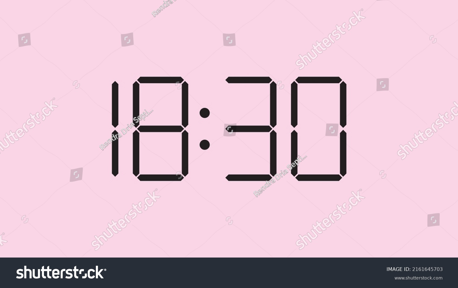 Digital Clock Close Displaying 1830 Oclock Stock Vector (Royalty Free ...