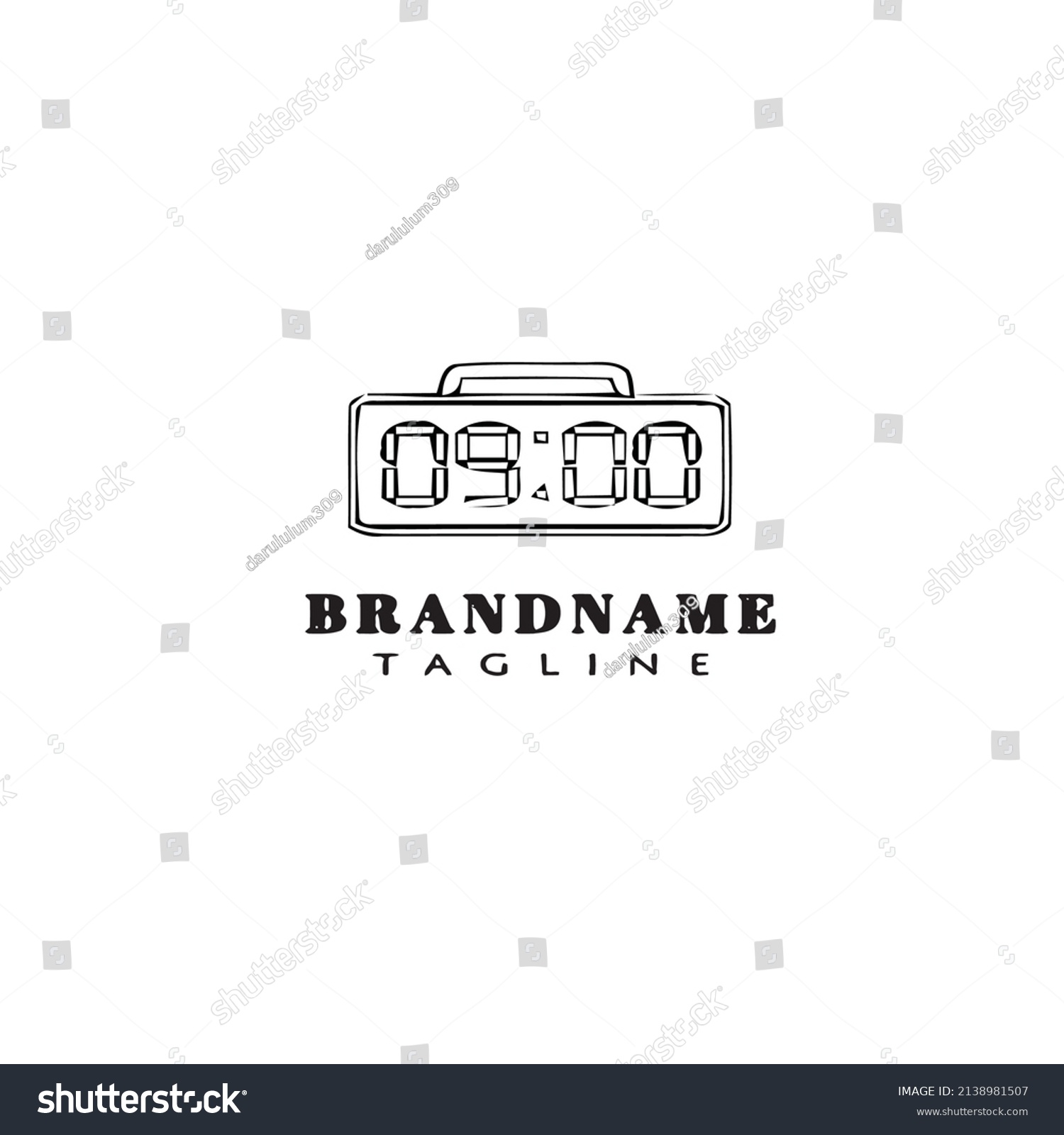 Digital Clock Logo Icon Design Template Stock Vector (Royalty Free ...