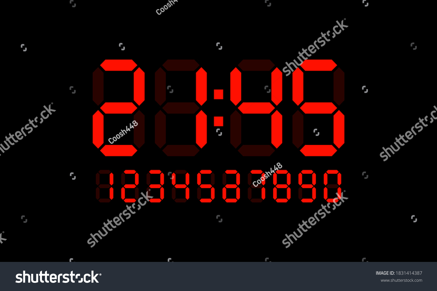 Digital Clock Number Icon Set Vector Stock Vector (Royalty Free) 1831414387 Digital Clock Number Icon Set Vector Stock Vector (Royalty Free) 1831414387