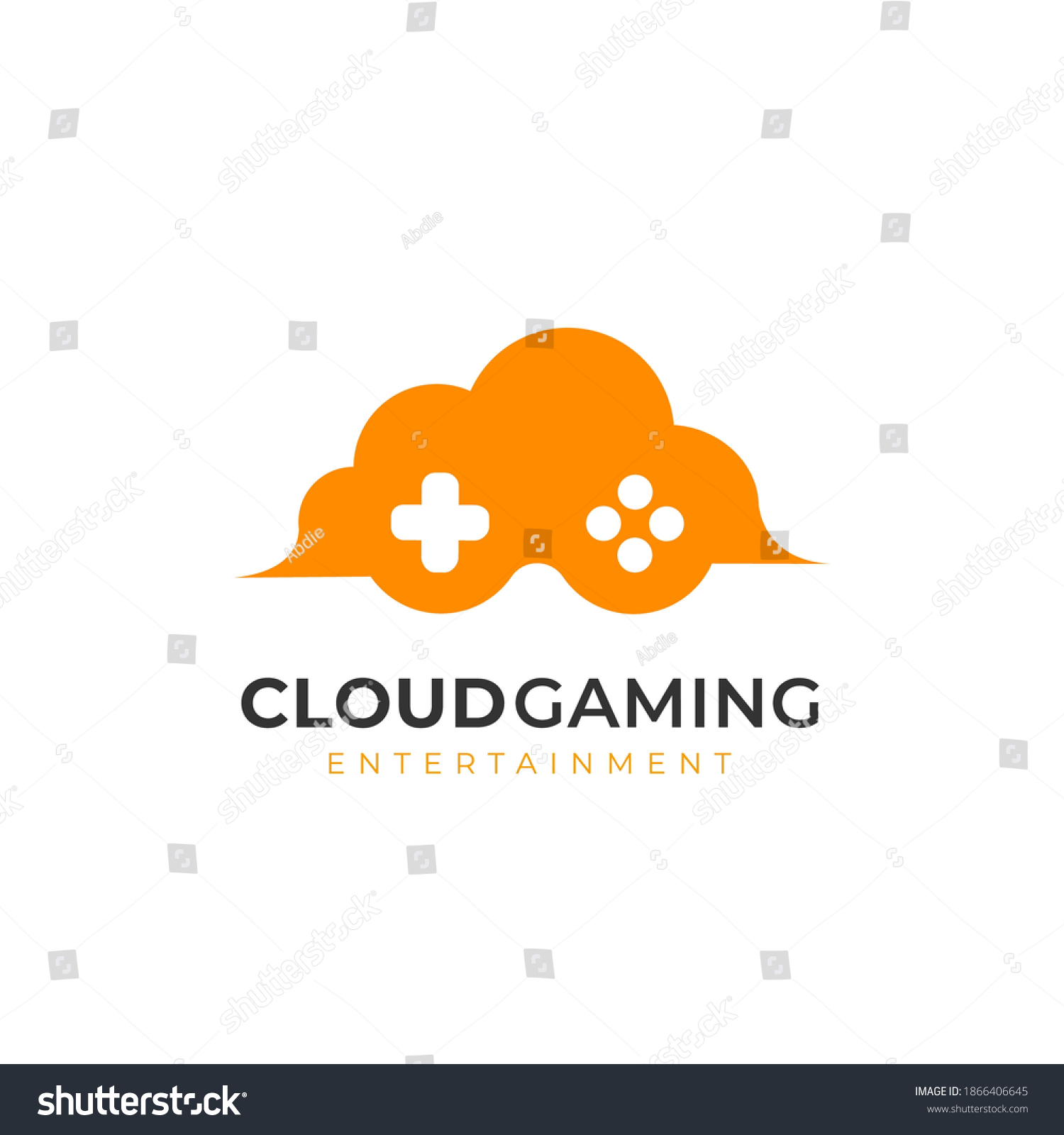 Digital Cloud Gaming Computer Logo Game Stock Vector (Royalty Free ...