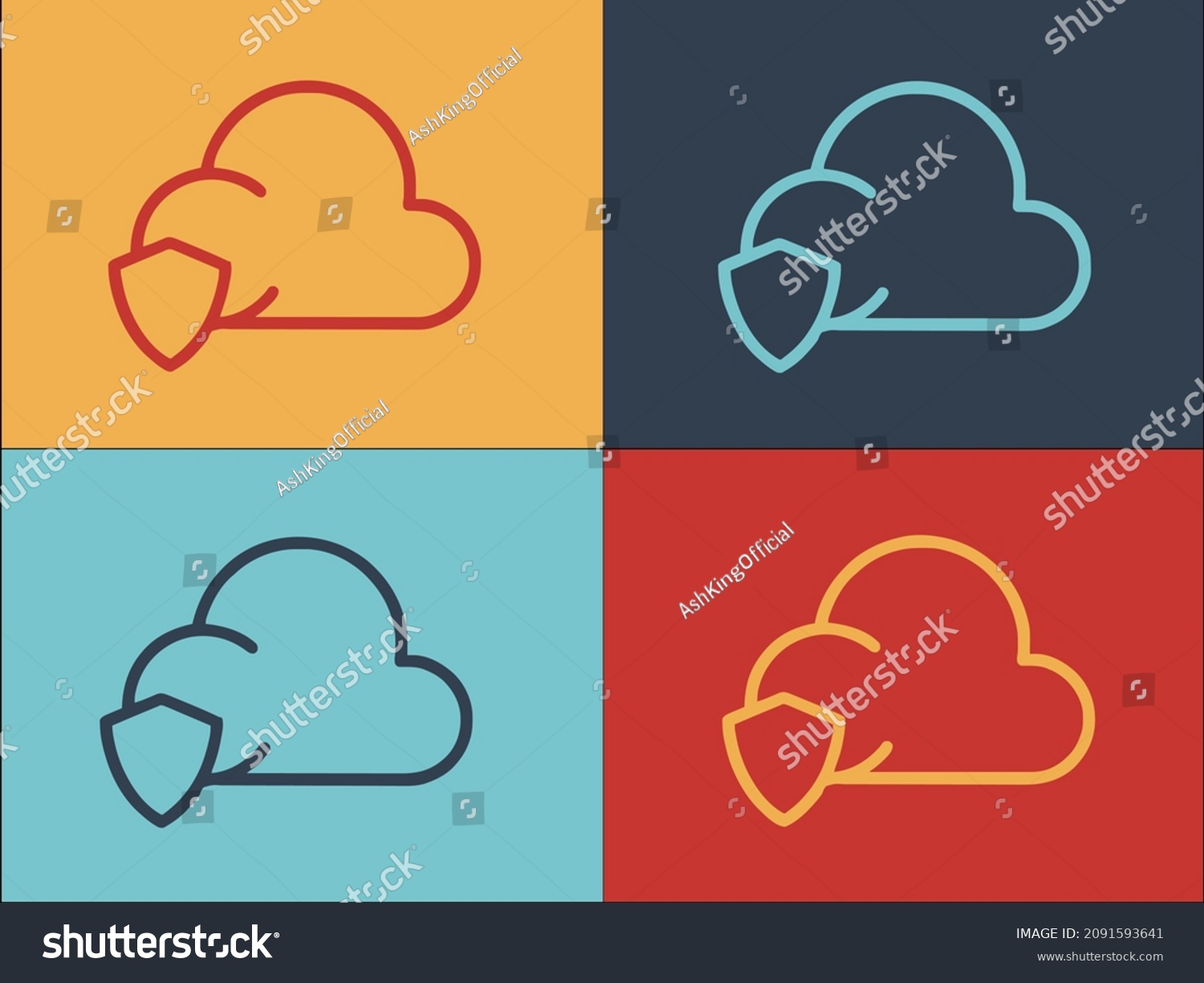 Digital Cloud Interface Logo Template Simple Stock Vector (Royalty Free ...