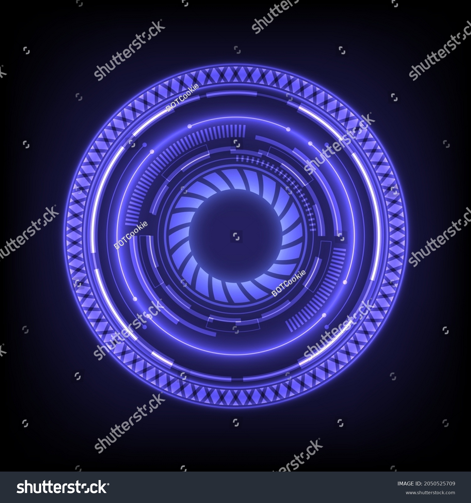 Digital Computer Infographic Futuristic Scifi Glowing Stock Vector ...