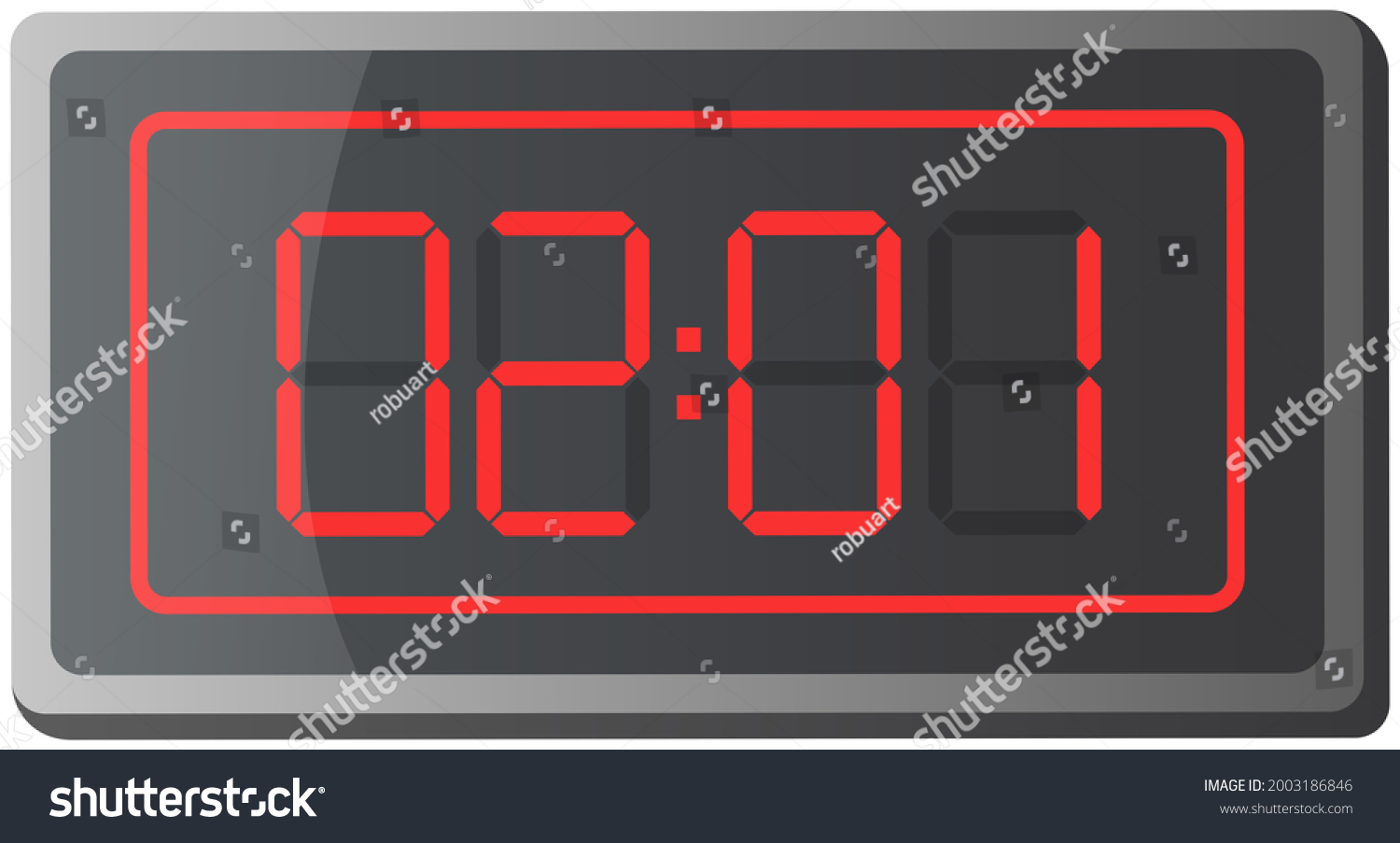 Digital Countdown Timer Clock Counter Numbers Stock Vector (Royalty ...