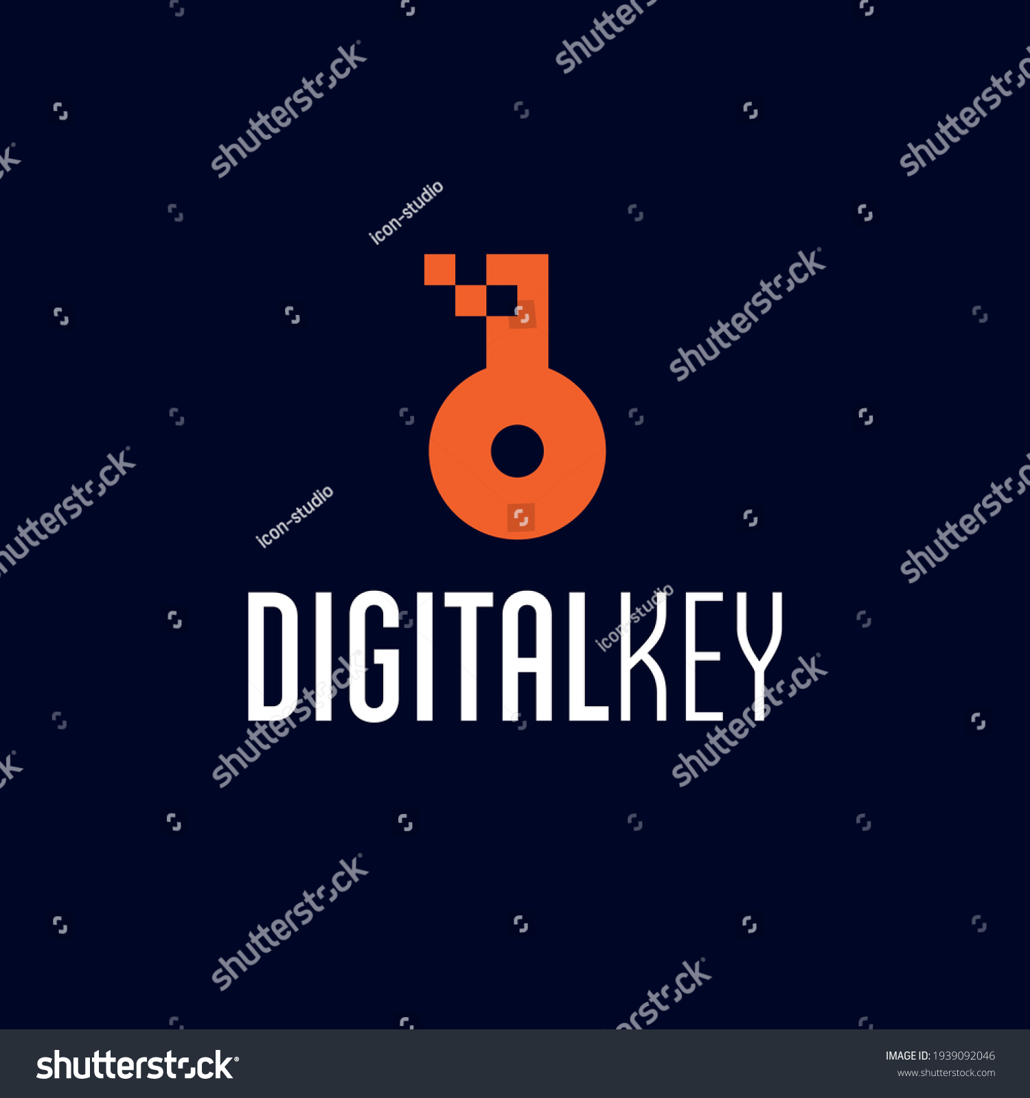 Digital Crypto Key Logo Icon Template Stock Vector (Royalty Free ...