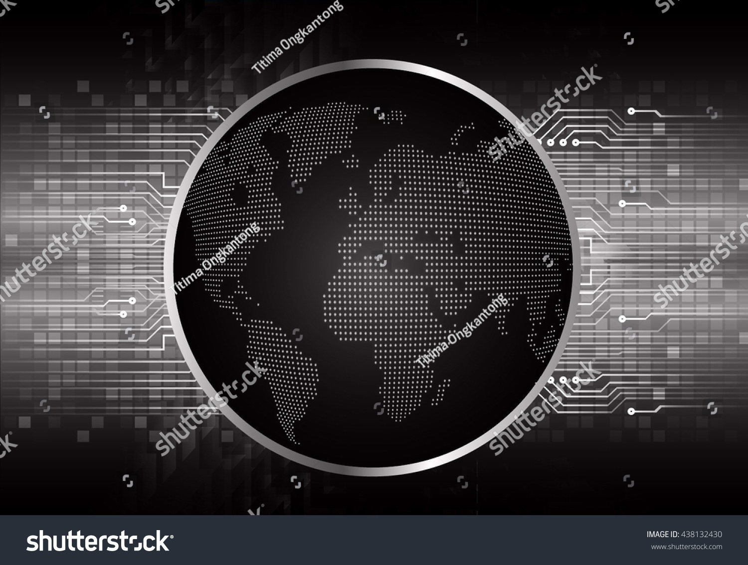 Digital Data Backgroundblack Abstract Light Hi Stock Vector (Royalty ...
