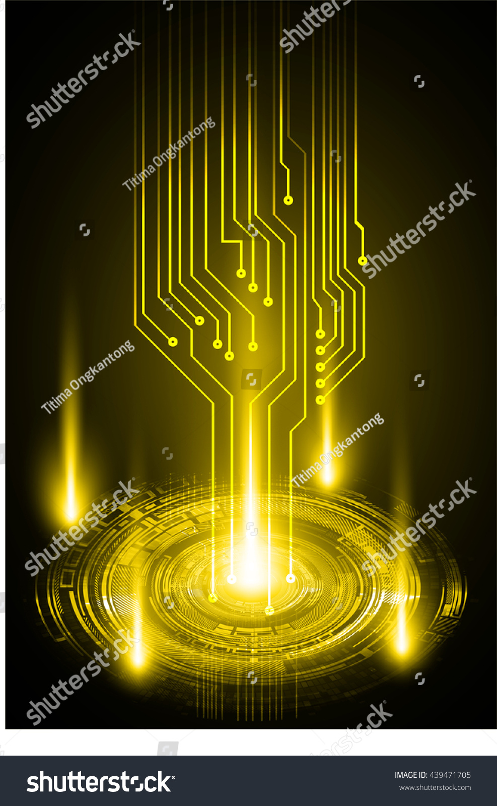 Digital Data Background Yellow Abstract Light: vector de stock (libre ...