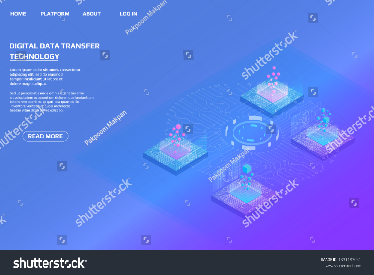 Digital Data Communication Isometric Computer Network: เวกเตอร์สต็อก ...