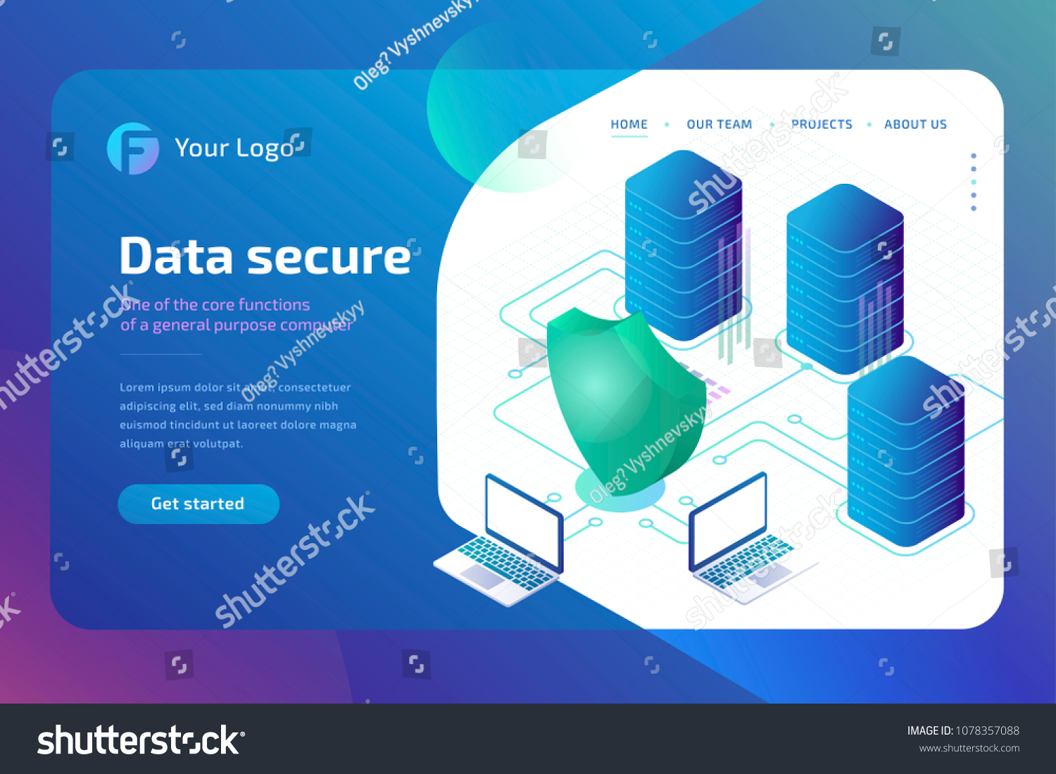 Digital Data Secure Data Security Concept 库存矢量图（免版税）1078357088 ...