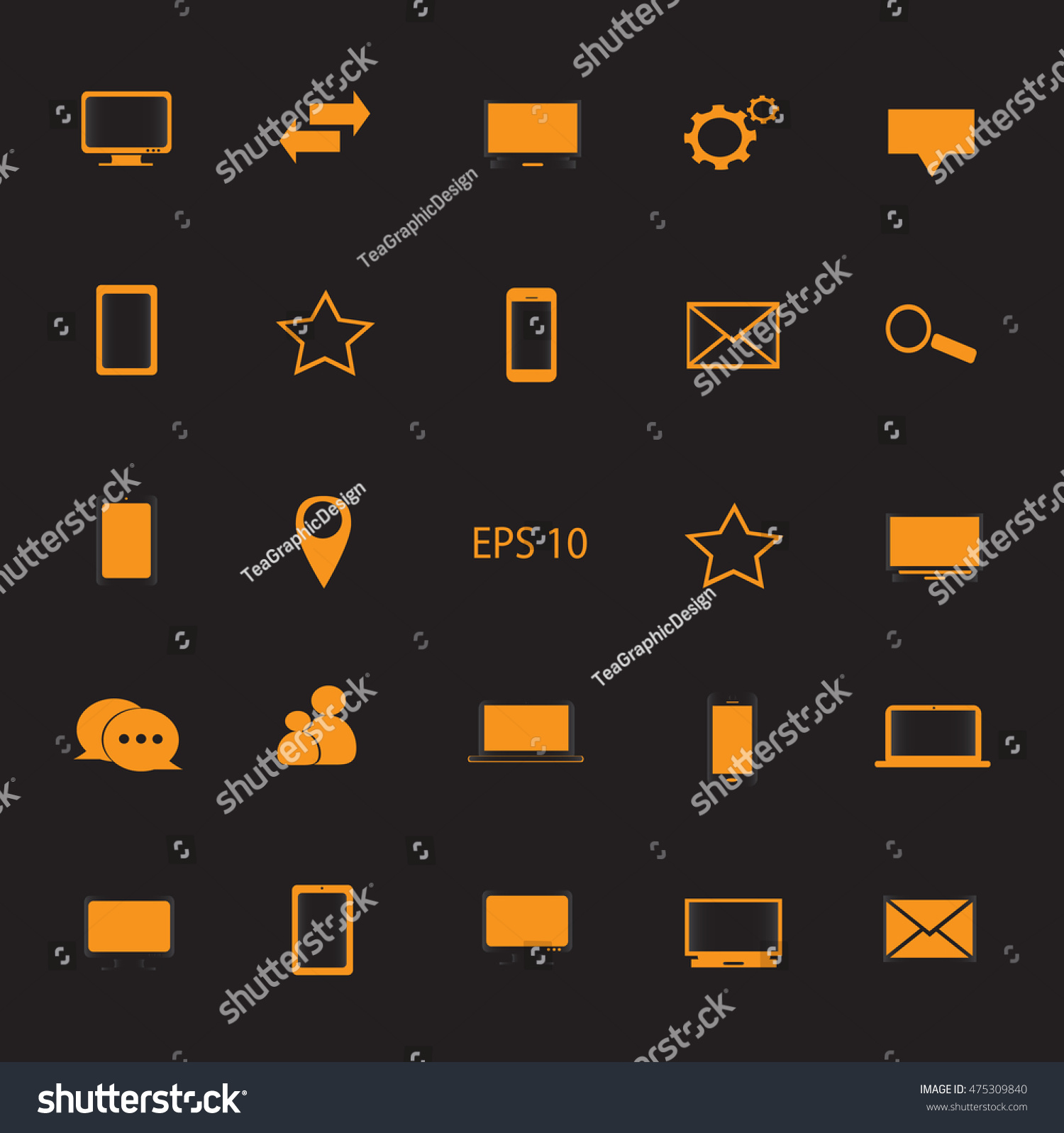 Digital Devices Icon Set Vector Illustration Stock Vector (Royalty Free ...
