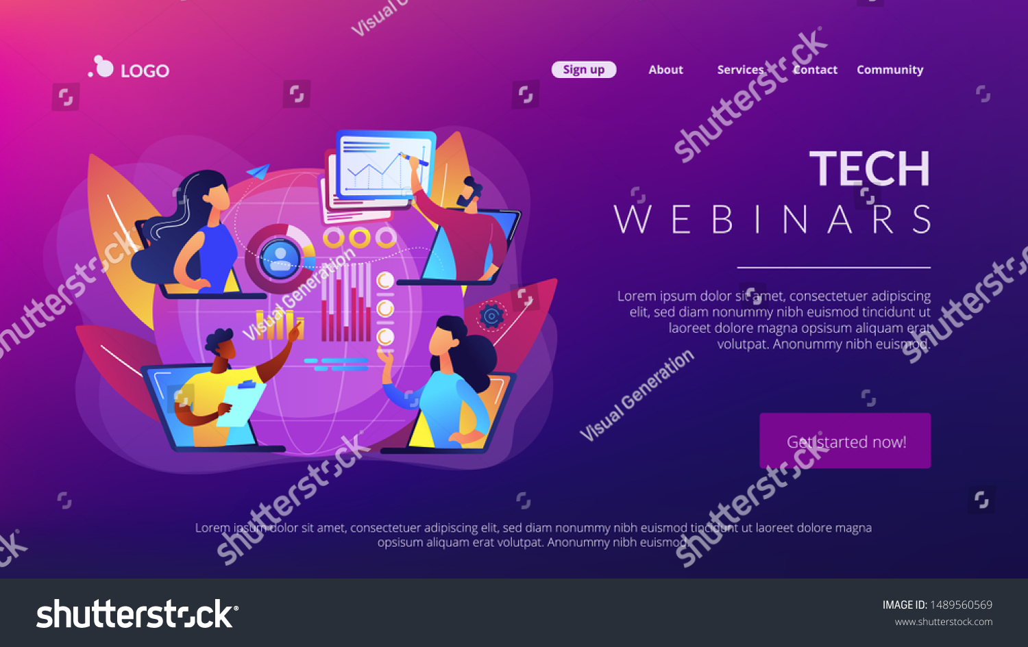 Digital Education Internet Conference Online Tech Stock Vector (Royalty ...
