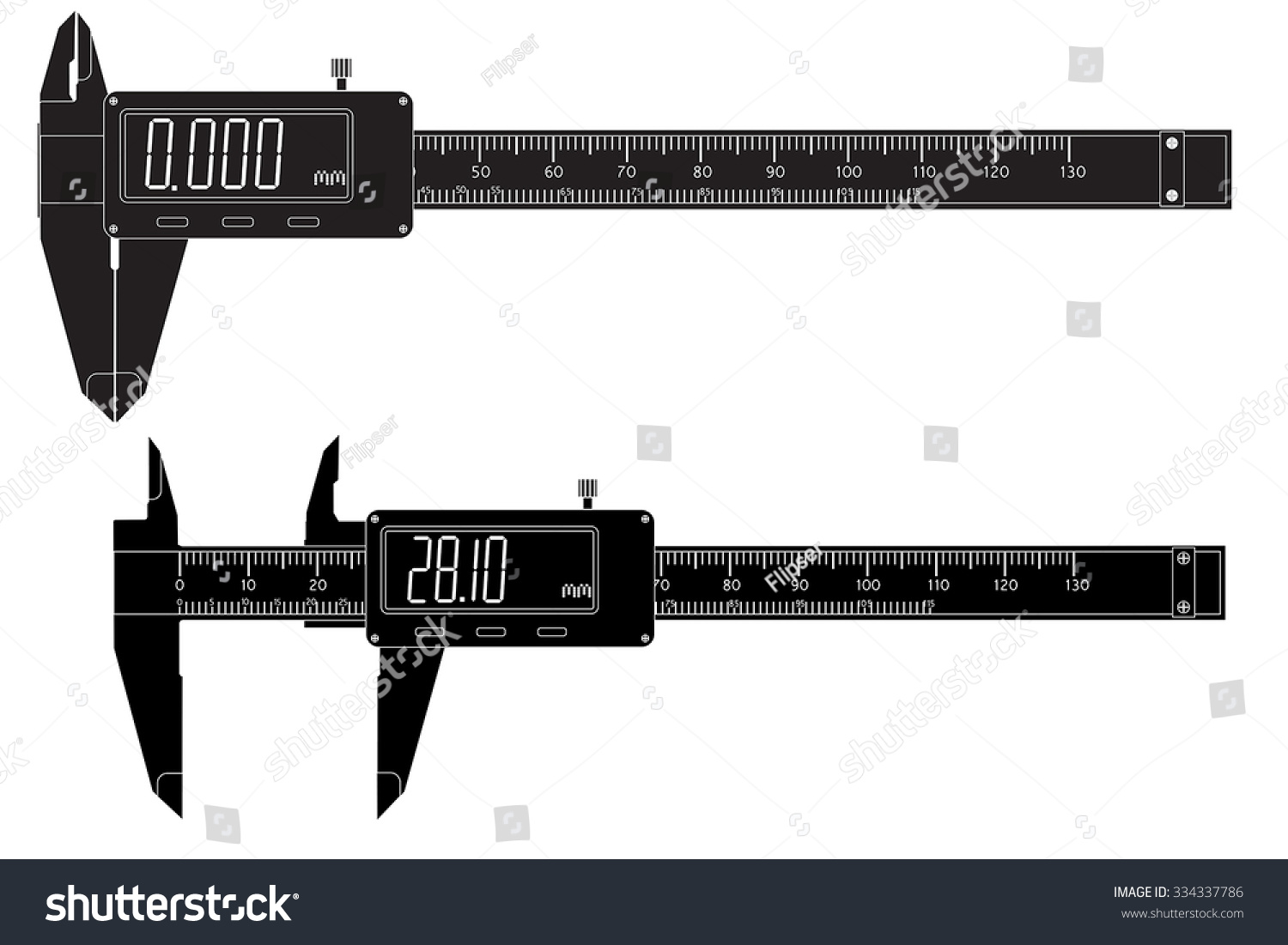 Digital Electronic Vernier Caliper Vector Isolated 스톡 벡터(로열티 프리 ...