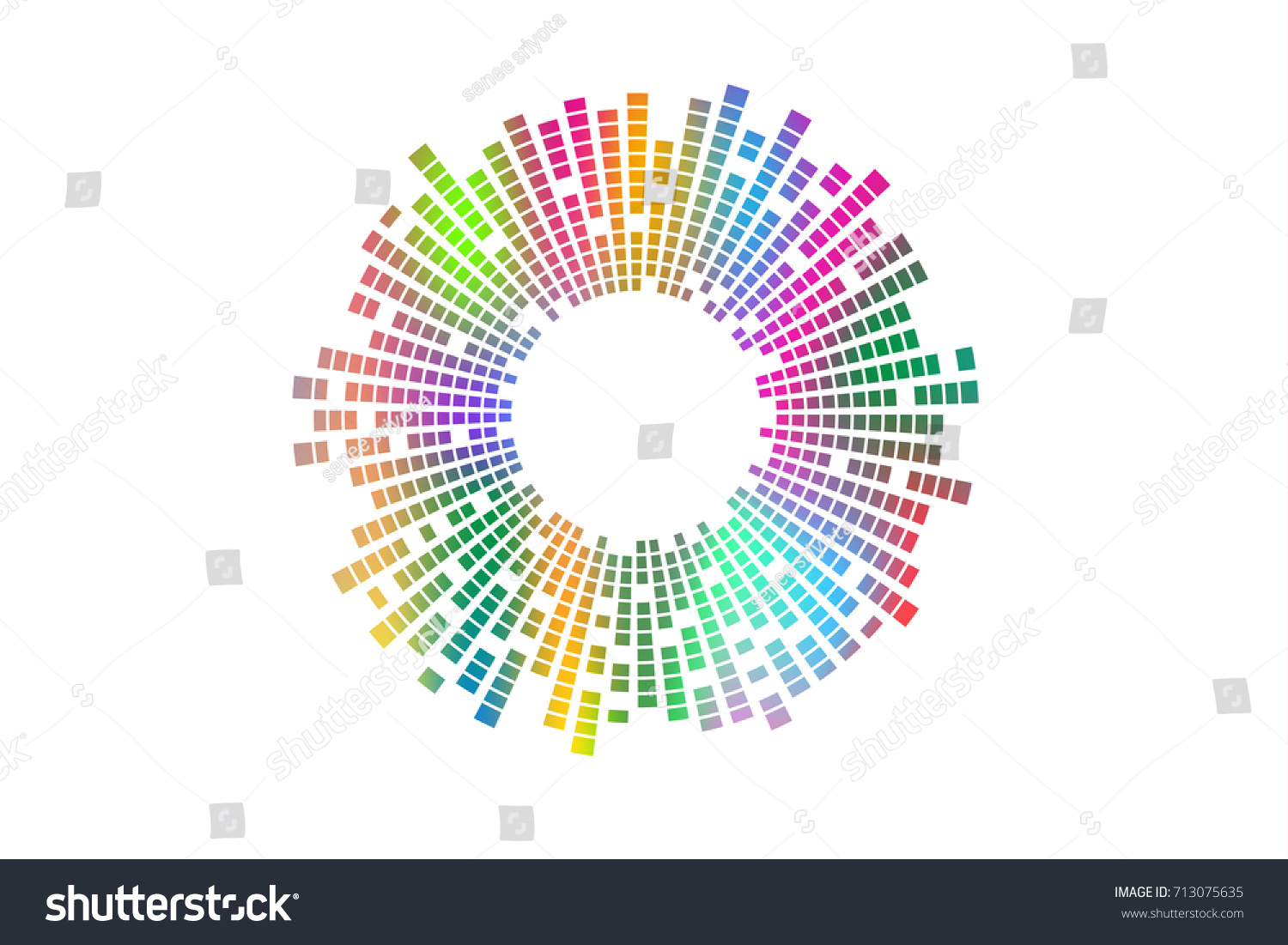 Digital Equalizer Circle Radio Vector Illustration Stock Vector ...