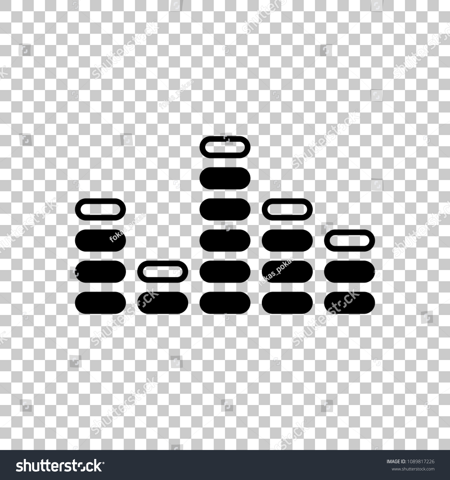 Digital Equalizer Simple Icon On Transparent Stock Vector (Royalty Free ...