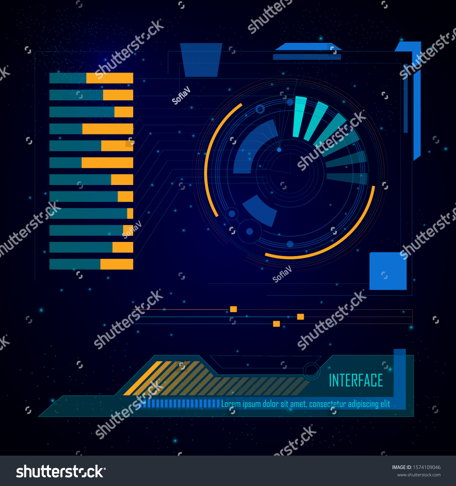 Digital Eye Hud Ui Scifi Futuristic Stock Vector (Royalty Free ...
