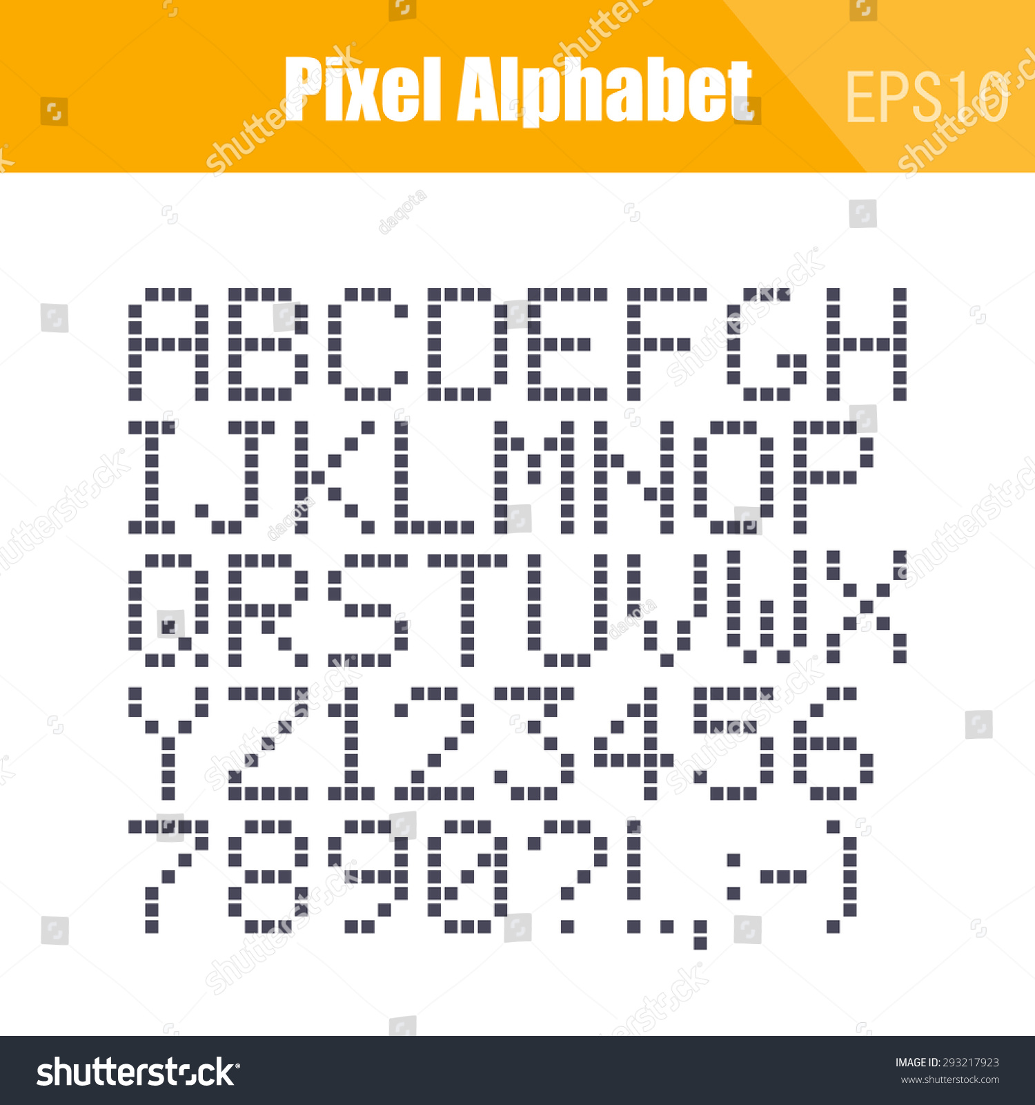 Digital Font Isolated Pixel Alphabet Vector: Vector có sẵn (miễn phí ...