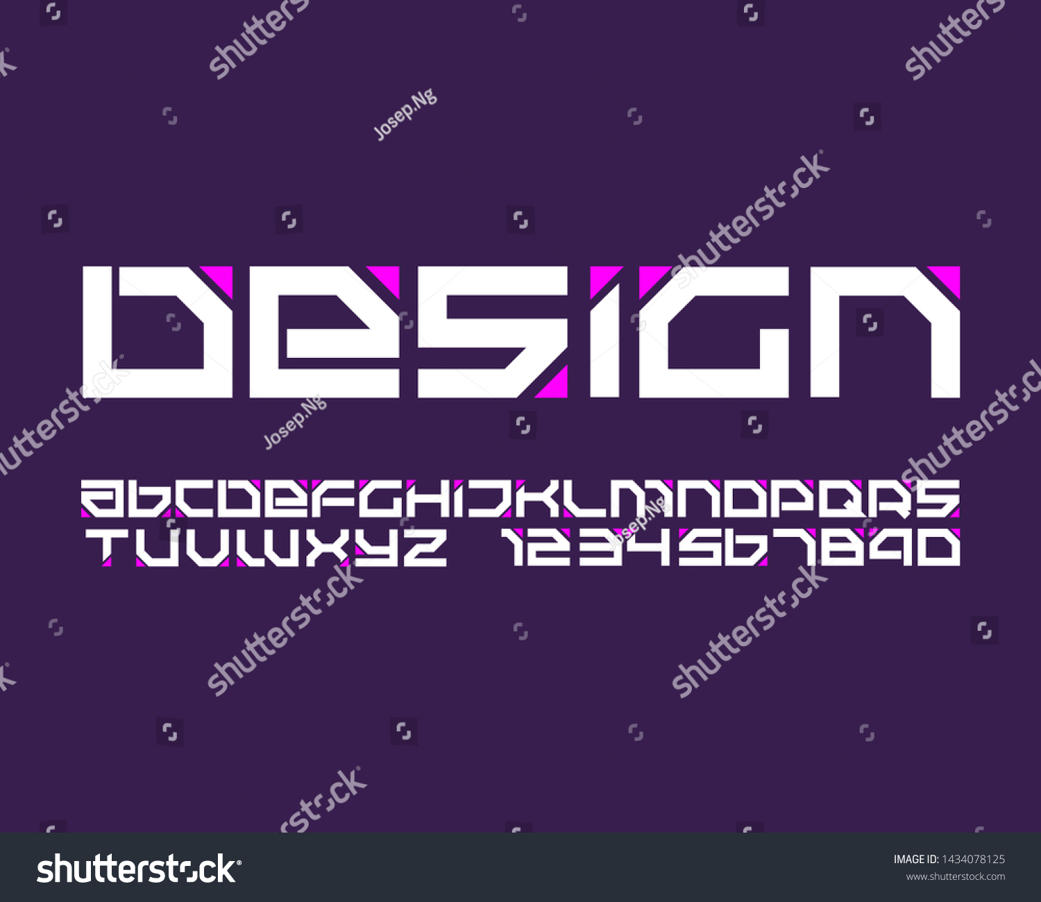 Digital Font Set Vector Format Stock Vector (Royalty Free) 1434078125