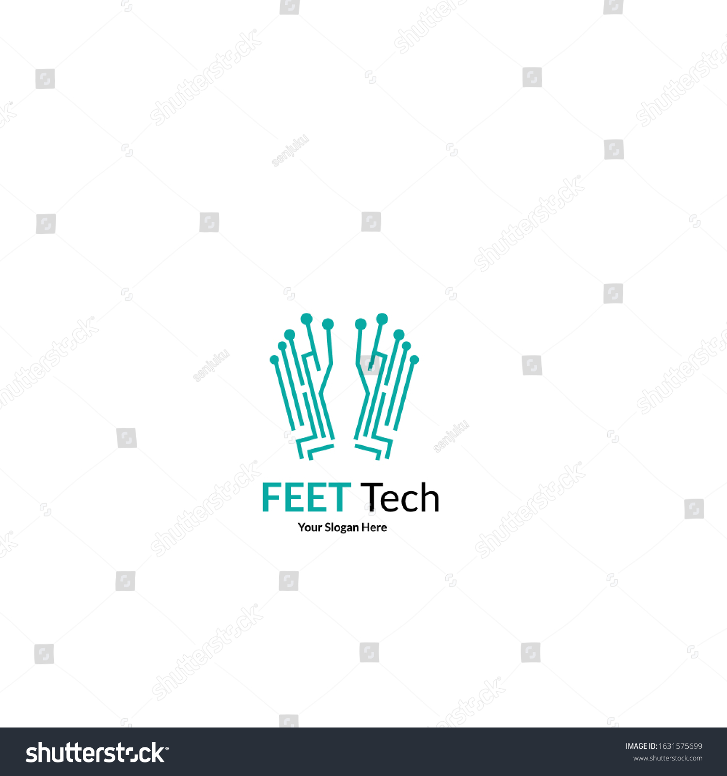 Digital Foot Technology Network Vector Logo 스톡 벡터(로열티 프리) 1631575699 ...