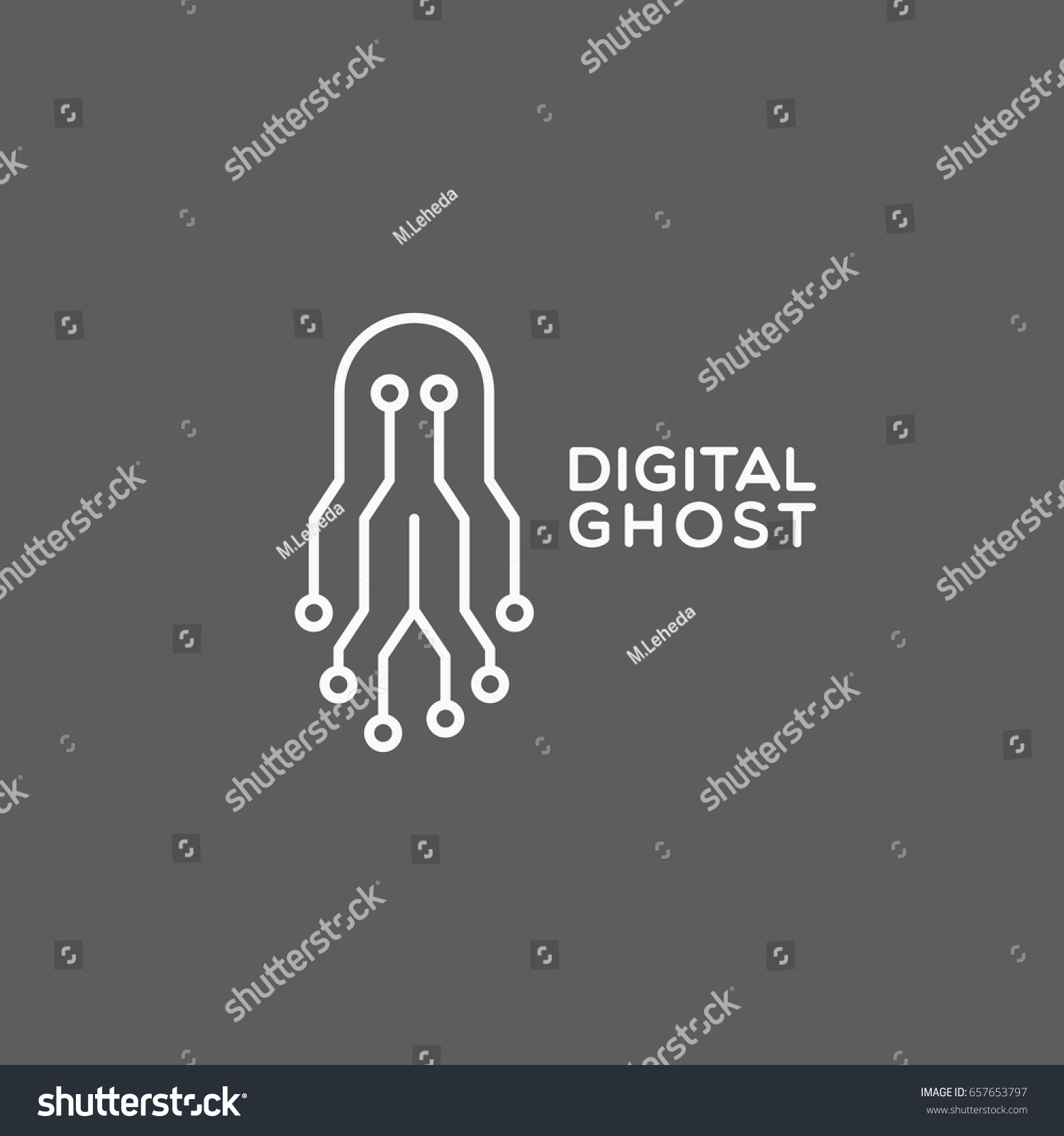 Digital Ghost Logo Template Design Vector Stock Vector (Royalty Free ...