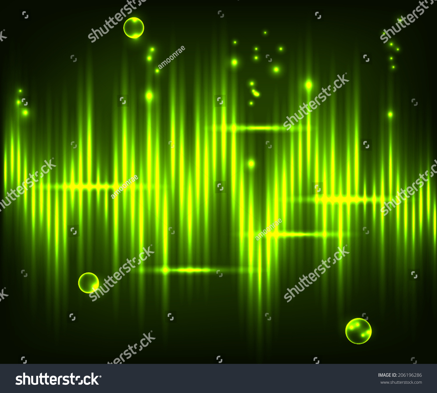 Digital Green Abstract Equalizer Glowing Lights Stock Vector (Royalty ...