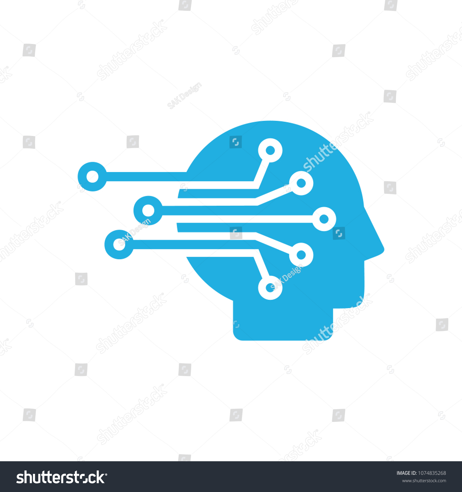 Digital Head Logo Icon Design Stock Vector (Royalty Free) 1074835268