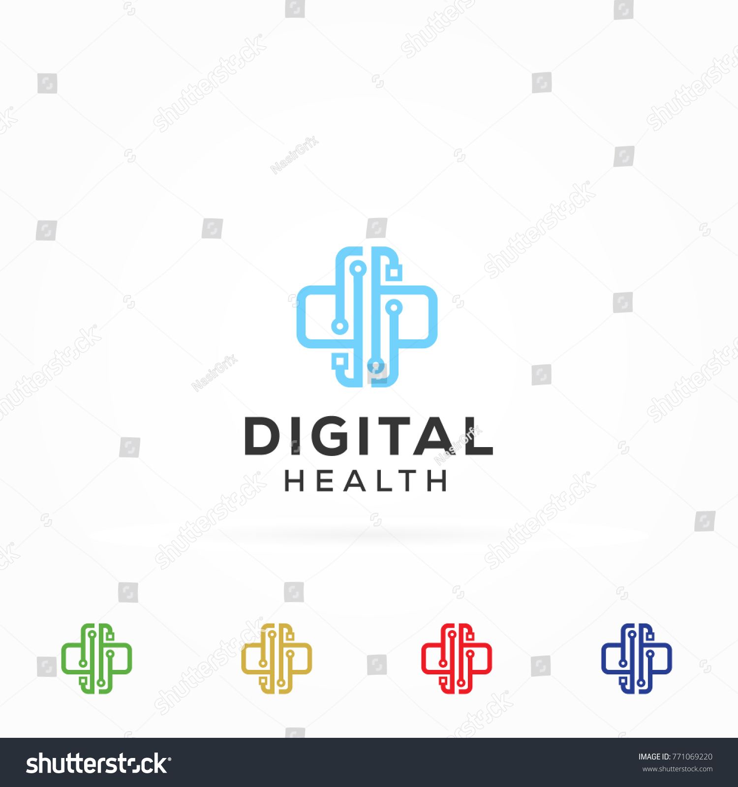Vektor Stok Digital Health Technology Logo Symbol (Tanpa Royalti ... Vektor Stok Digital Health Technology Logo Symbol (Tanpa Royalti ...