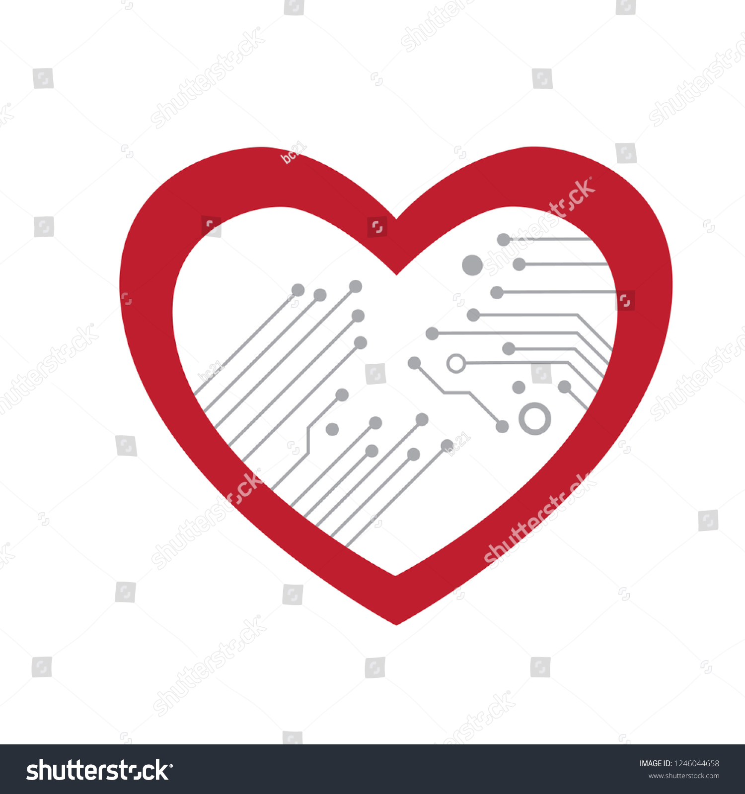 Digital Heart Logo Icon Stock Vector (Royalty Free) 1246044658