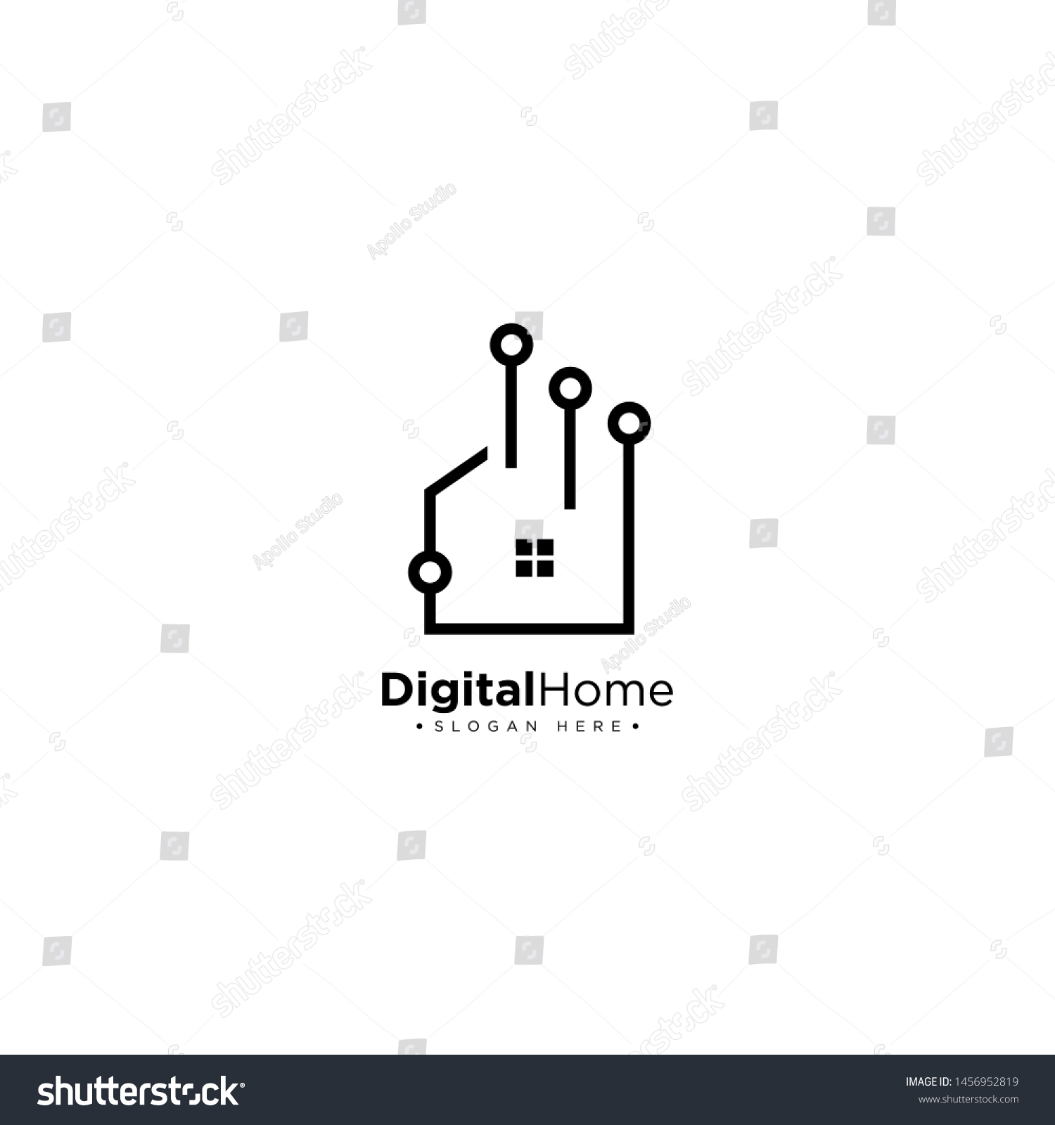 Digital Home Logo Design Template Stock Vector (Royalty Free ...