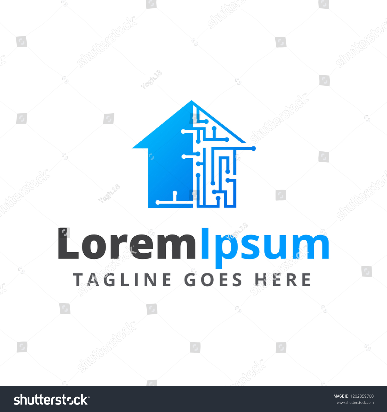 Digital House Logo Design: vector de stock (libre de regalías ...