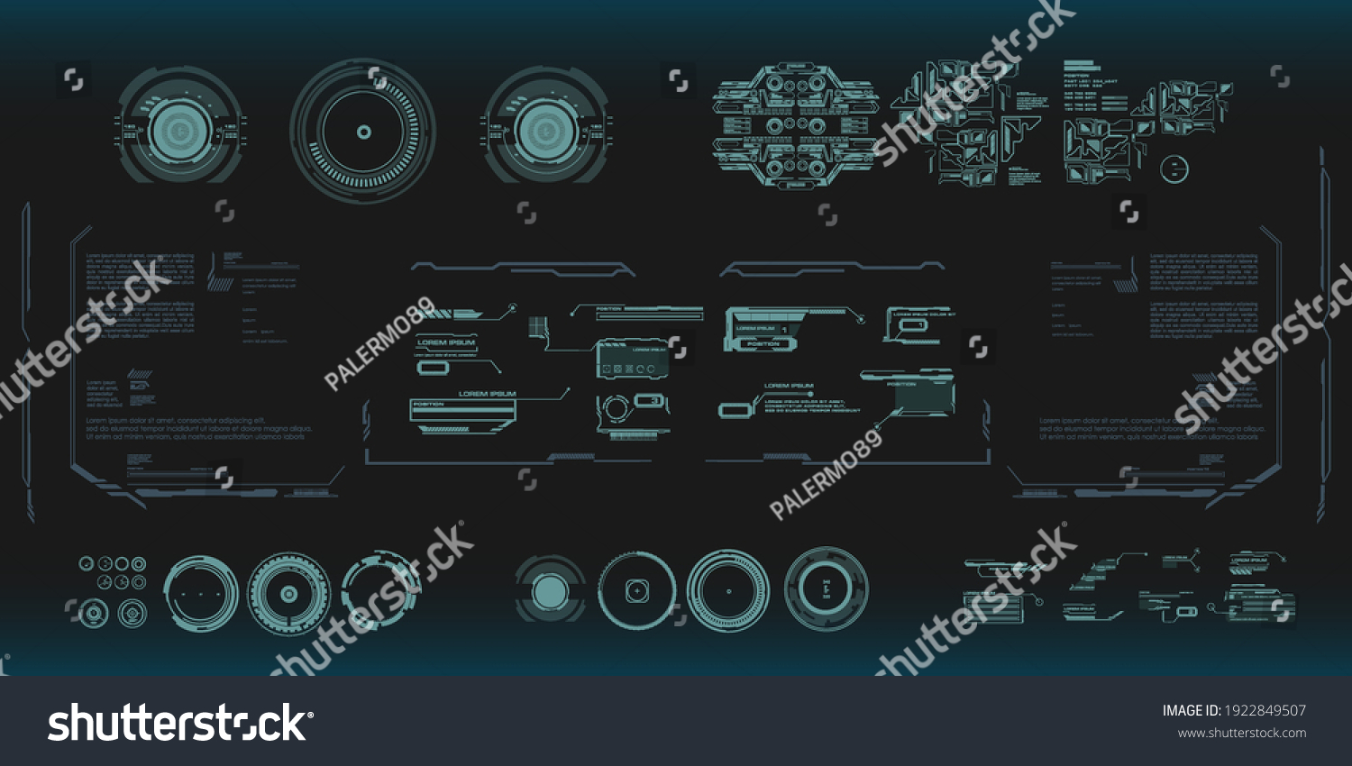 Digital Hud Screen Holographic Digital User Stock Vector (Royalty Free ...