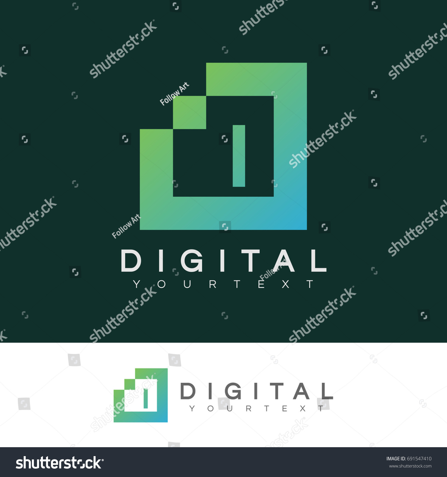 Digital Initial Letter Logo Design Stock Vector (Royalty Free) 691547410