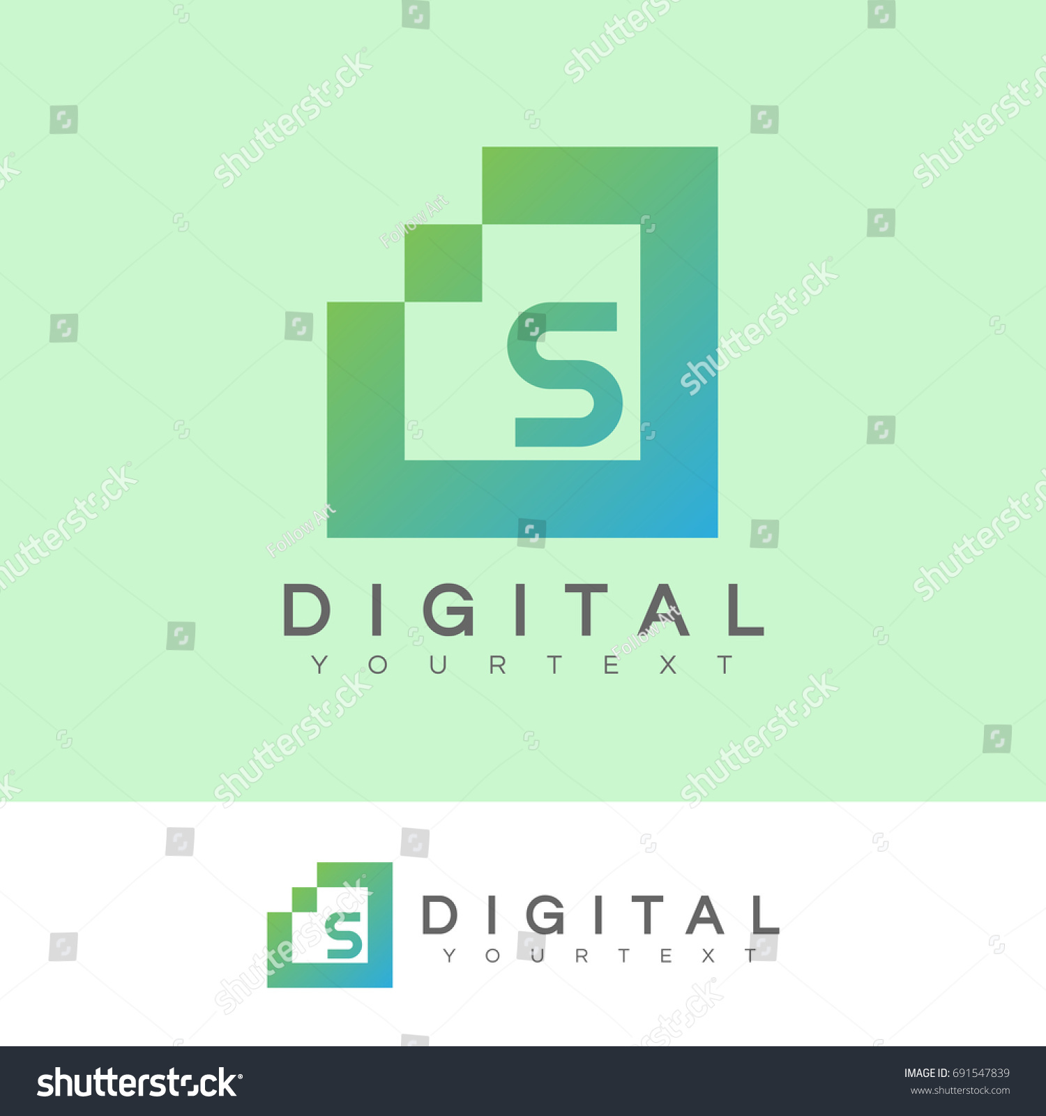 Digital Initial Letter S Logo Design Stock Vector (Royalty Free ...