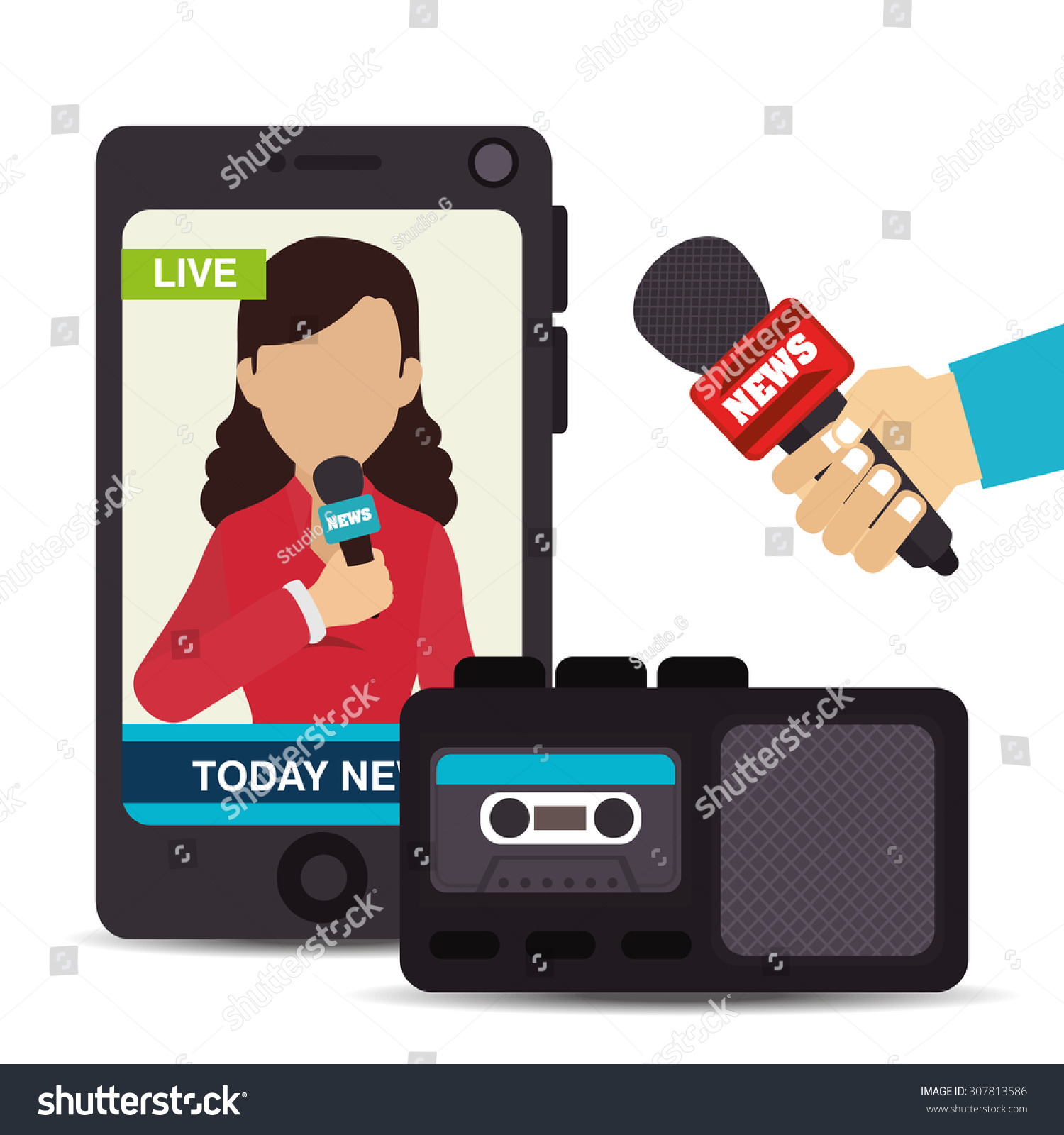 Digital Journalism Design Vector Illustration Eps Stock Vector (Royalty ...