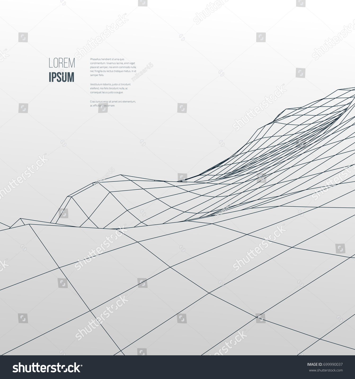 Digital Landscape Abstract Vector Wireframe Background Stock Vector ...