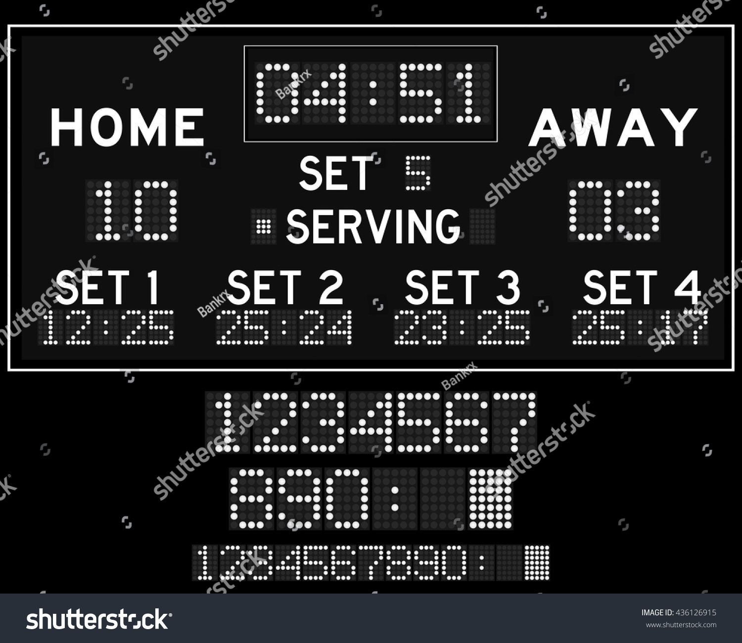 Digital Led Volleyball Scoreboard 스톡 벡터(로열티 프리) 436126915 | Shutterstock