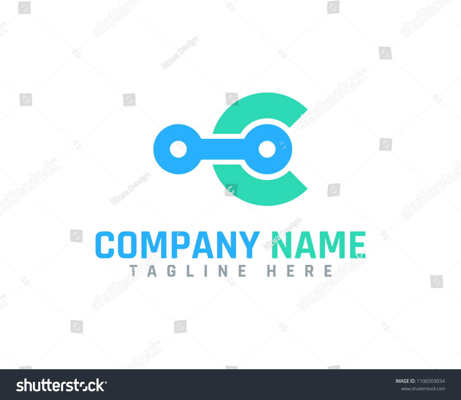 Digital Letter C Logo Design Stock Vector (Royalty Free) 1106503034
