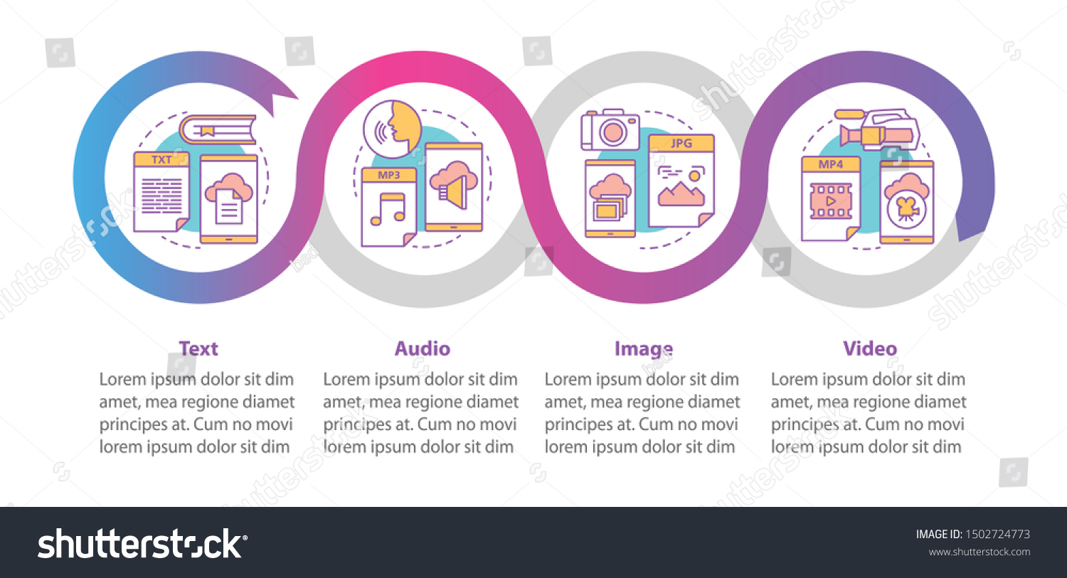 Digital Library Vector Infographic Template Media: vector de stock ...