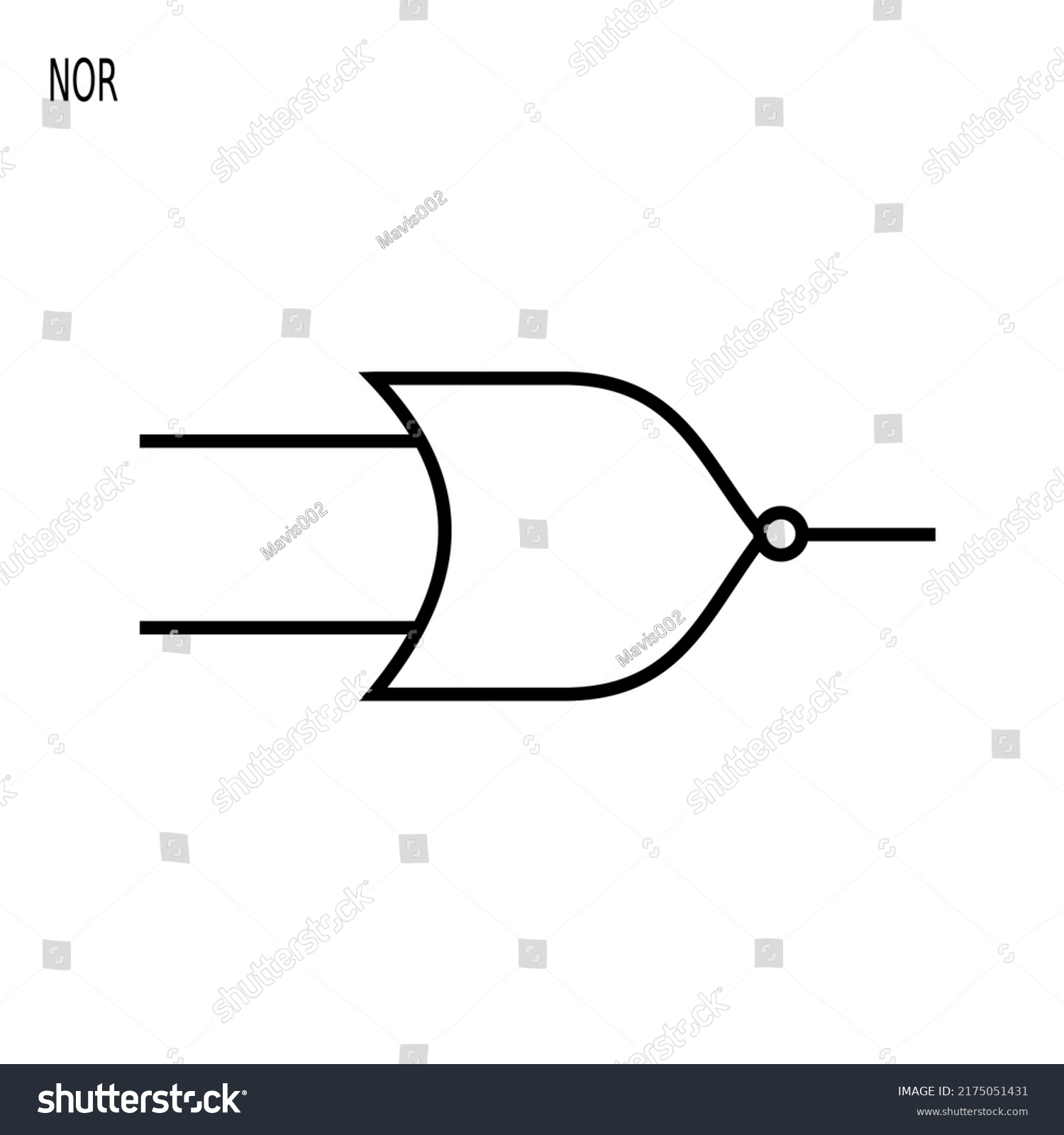 Digital Logic Gate Symbols Black Isolated Stock Vector (royalty Free