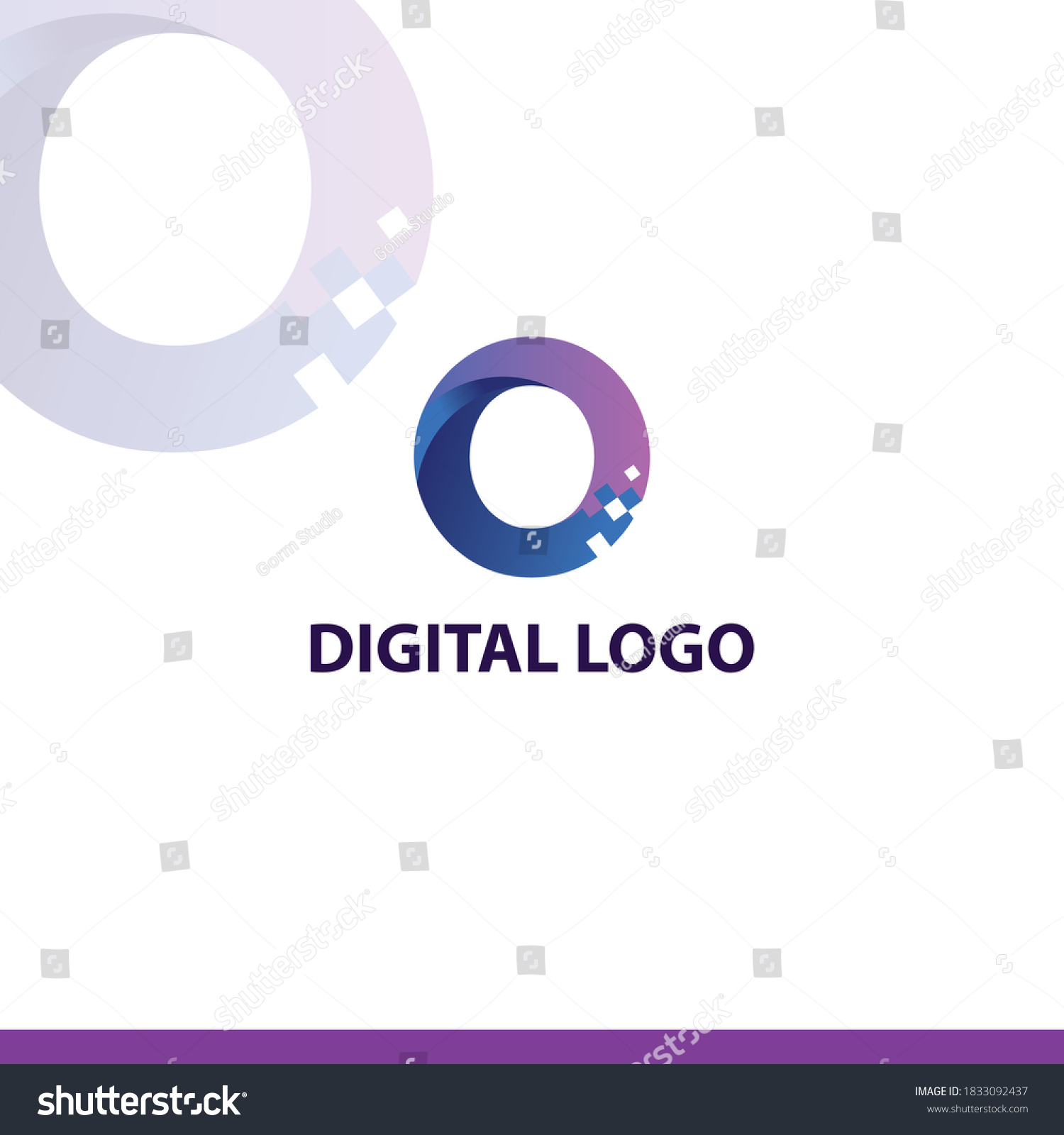 Digital Logo Icon Letter O Logo: เวกเตอร์สต็อก (ปลอดค่าลิขสิทธิ์ ...