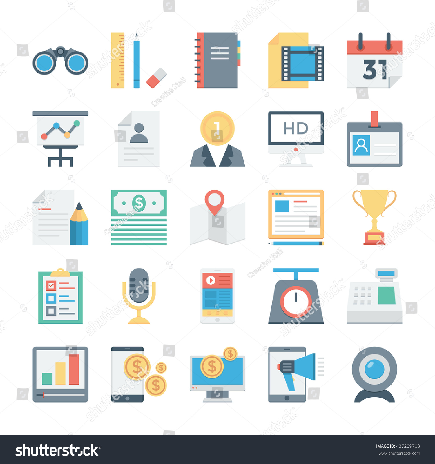 Digital Marketing Vector Icons 4 Stock Vector (Royalty Free) 437209708 ...