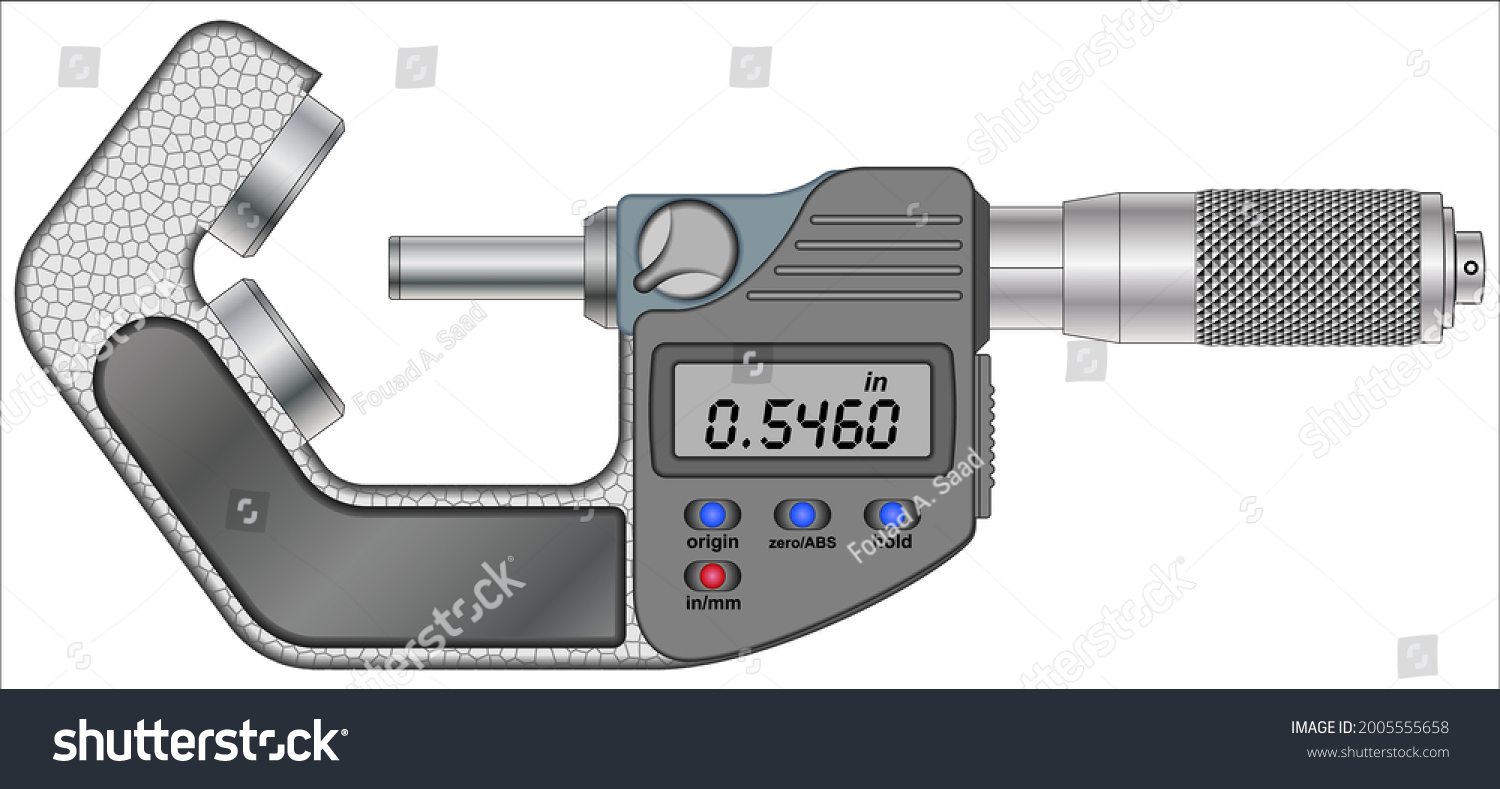 Digital Micrometer Prismatic Measuring Faces Stock Vector (Royalty Free ...