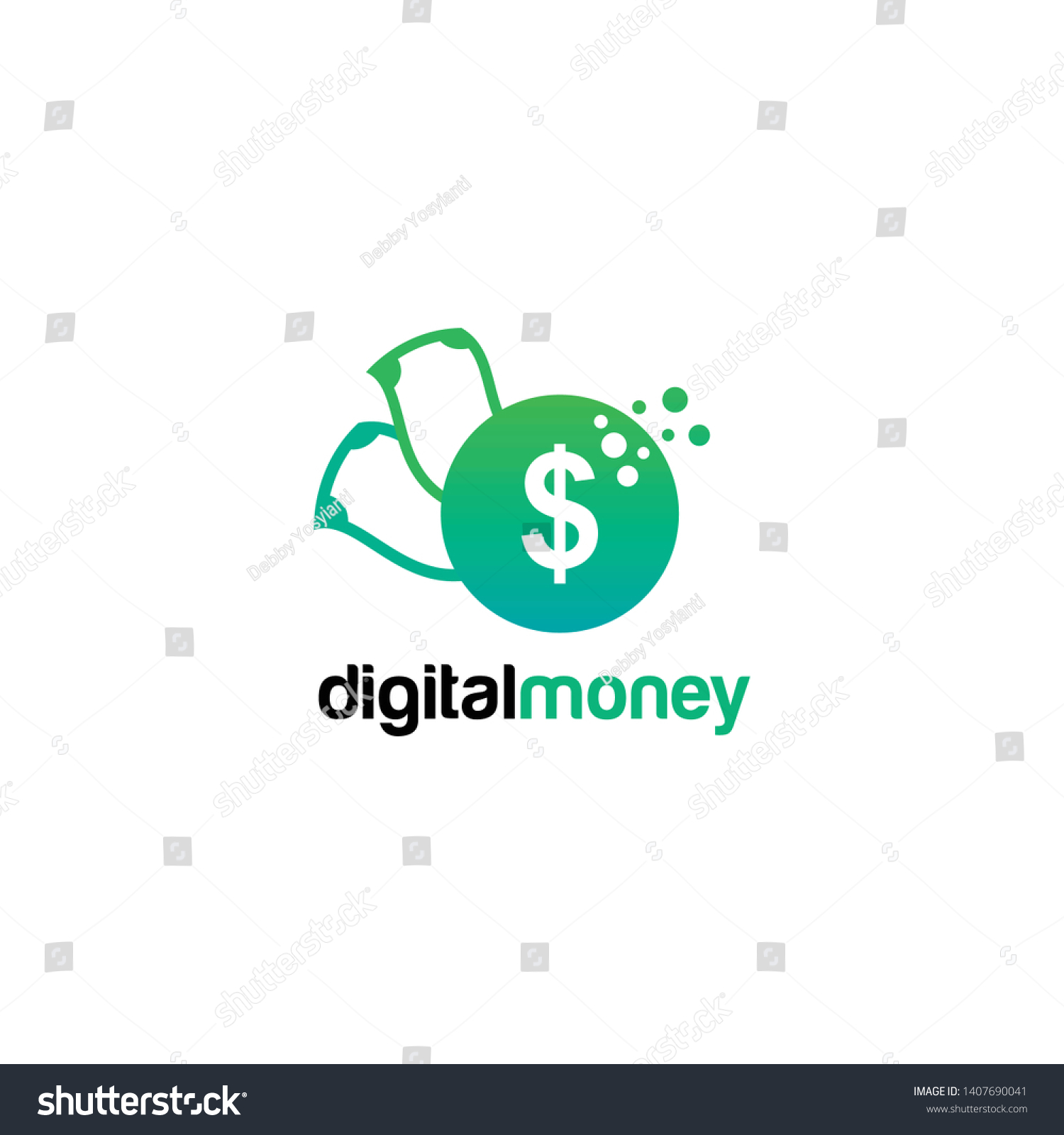 Digital Money Logo Design Vector Template Stock Vector (Royalty Free ...