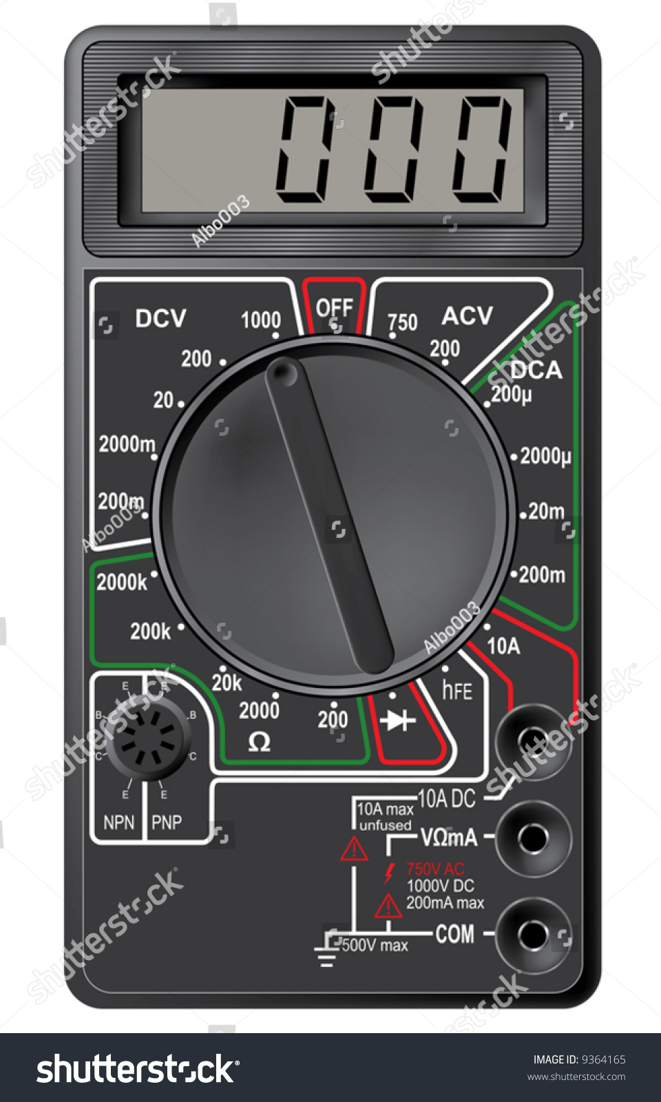 Vektor Stok Digital Multimeter Vector Illustration Isolated On (Tanpa ...