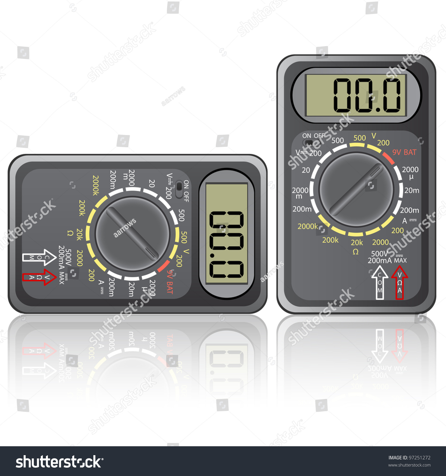 Digital Multimeter Vector Illustration Isolated On Stock Vector ...