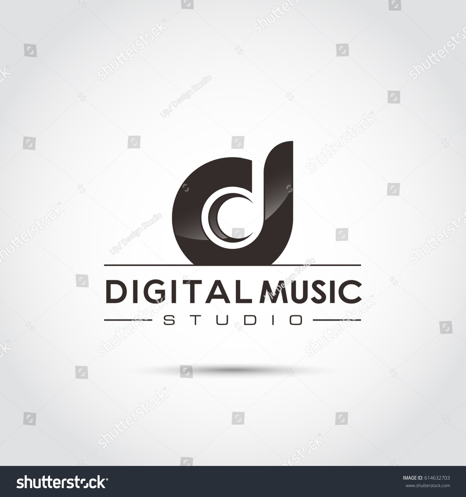 Digital Music Logo Template Vector Illustrator Stock Vector (Royalty ...