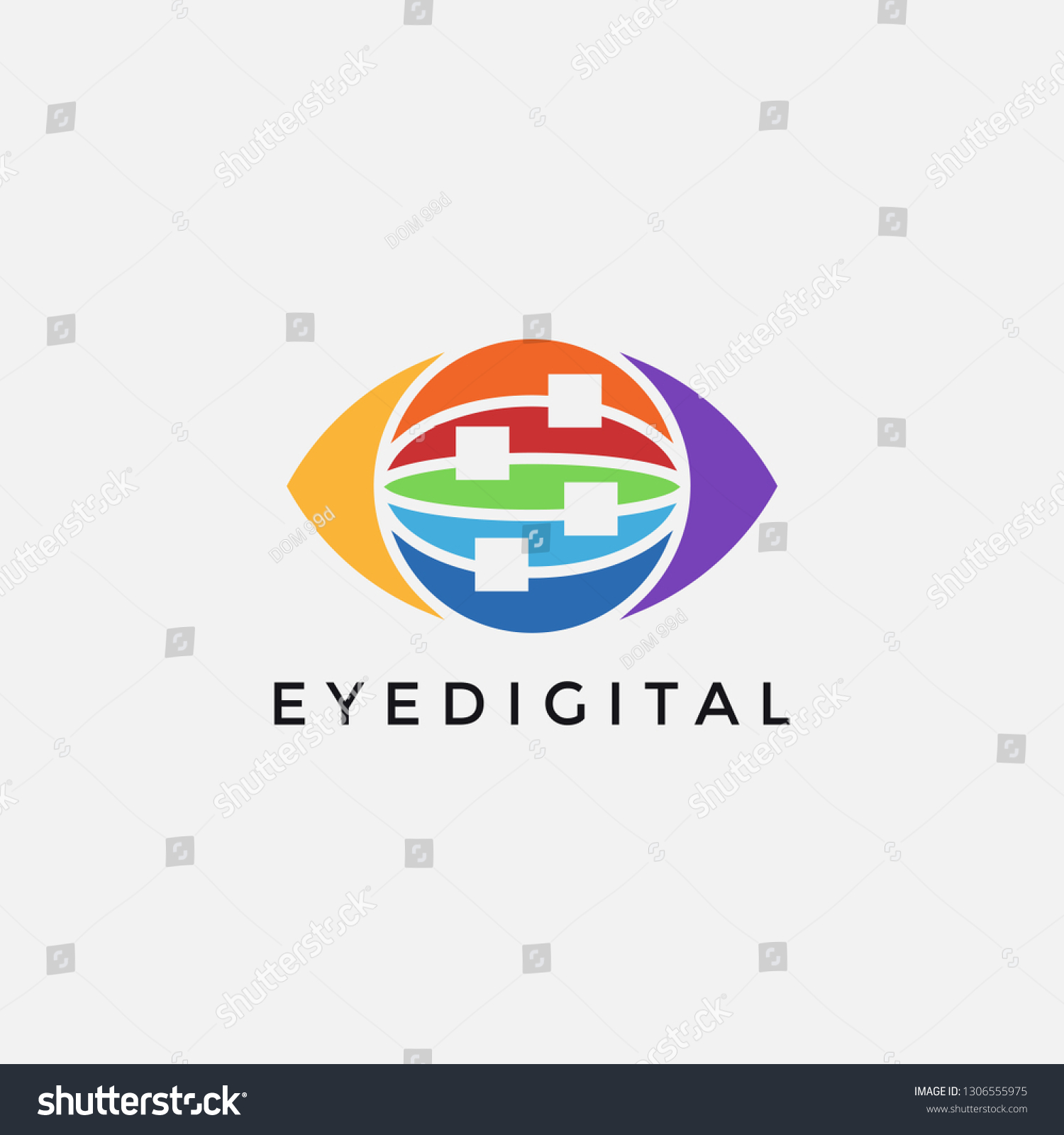 Digital Network Eye Logo Icon Vector Stock Vector (Royalty Free) 1306555975